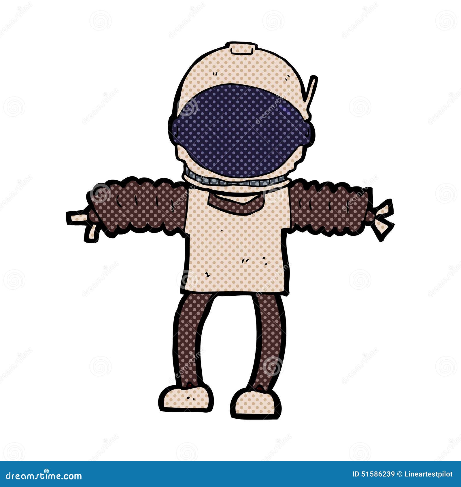 Comic cartoon astronaut stock illustration. Illustration of retro ...