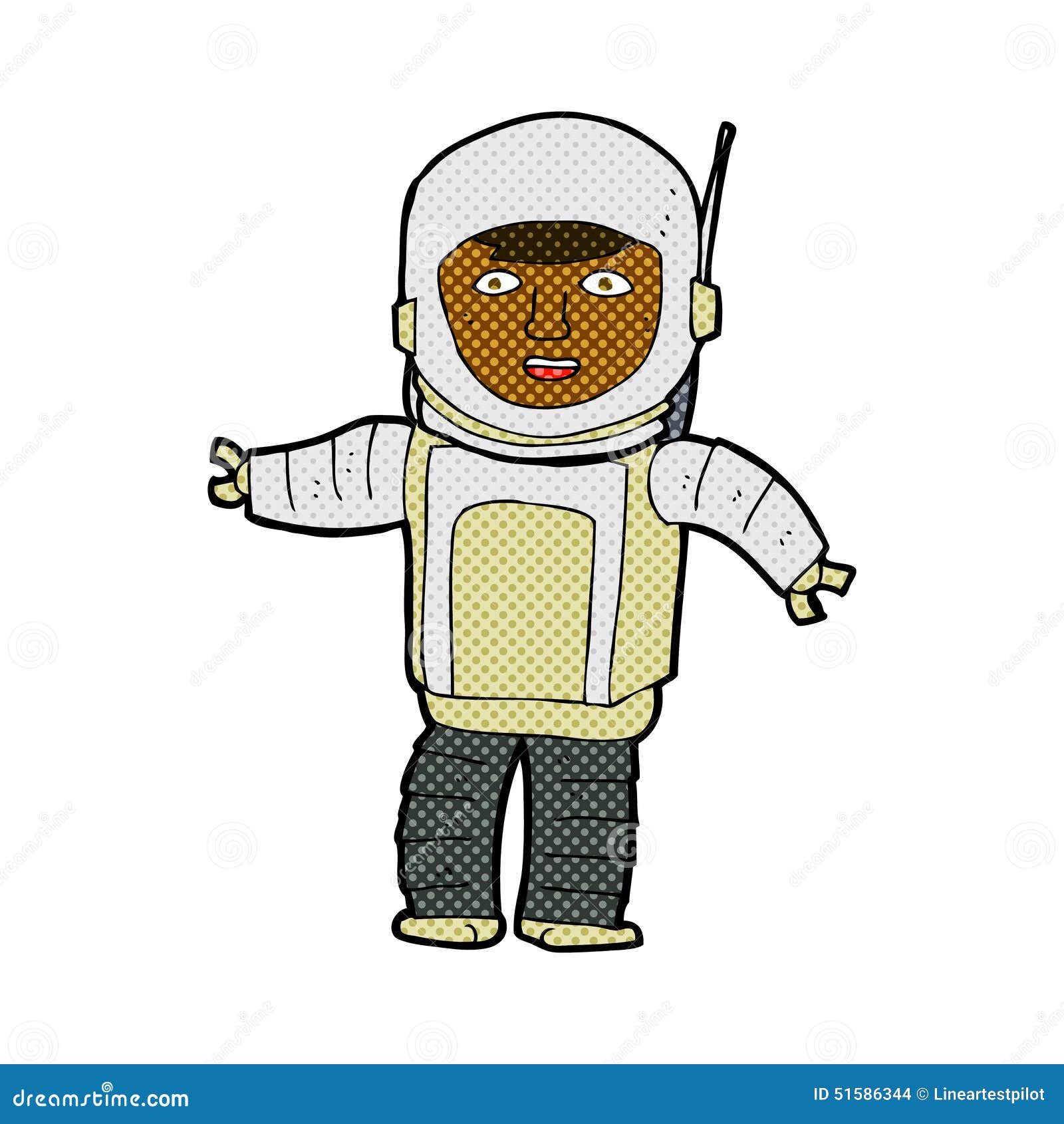 Comic cartoon astronaut stock illustration. Illustration of traditional ...