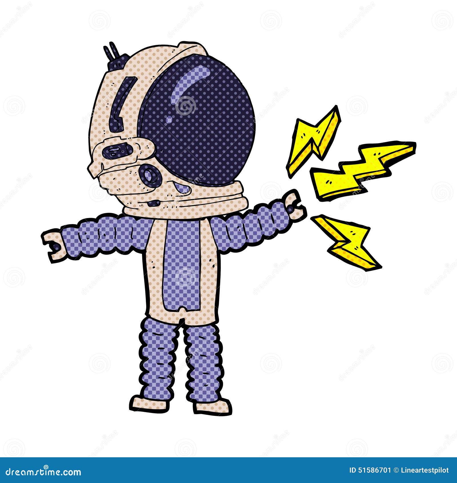 Comic cartoon astronaut stock illustration. Illustration of quirky ...