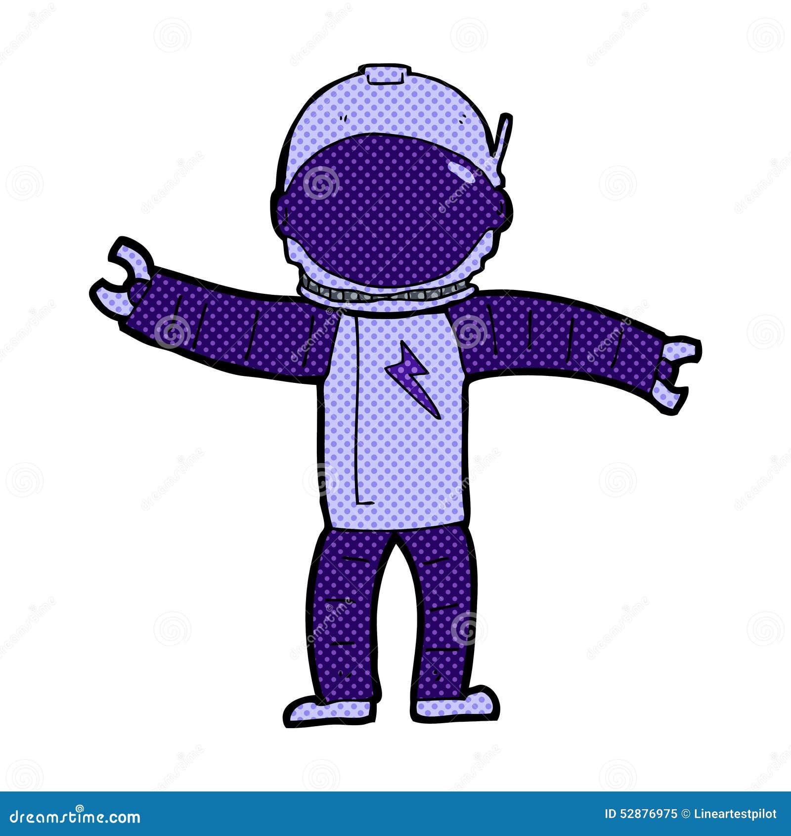 Comic cartoon astronaut stock illustration. Illustration of comic ...