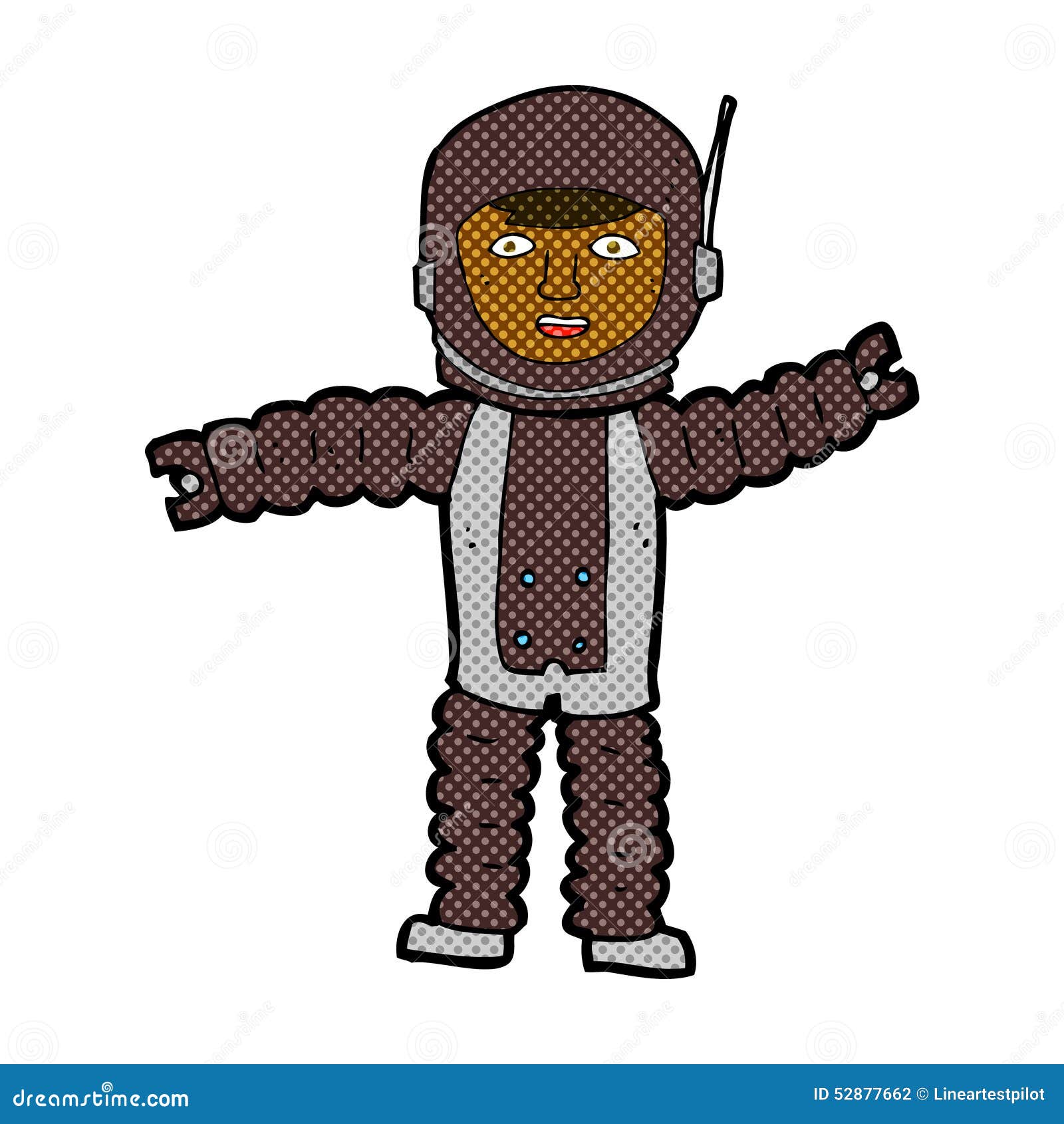 Comic cartoon astronaut stock illustration. Illustration of traditional ...