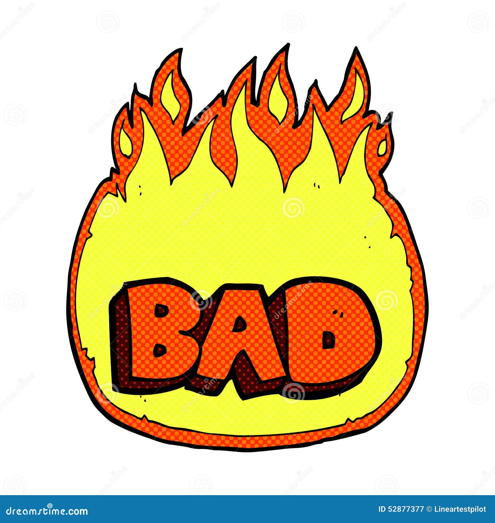 Comic cartoon bad sign stock illustration. Illustration of style - 52877377