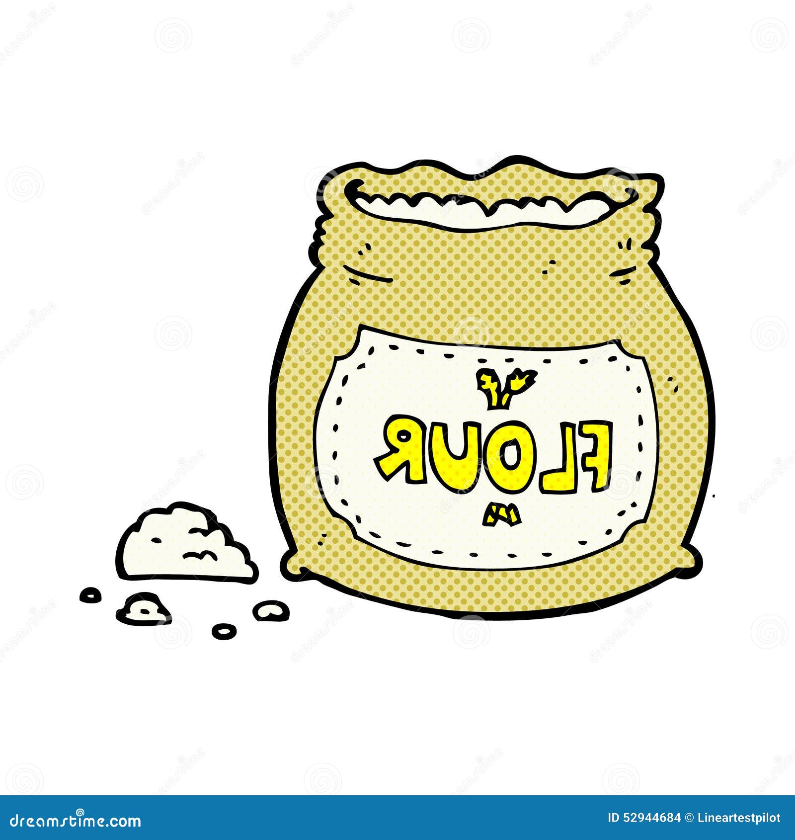 Comic cartoon bag of flour stock illustration. Illustration of funny ...