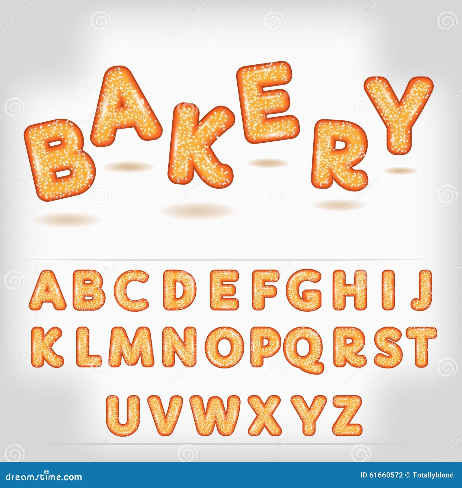 Comic Cartoon Bakery Style Alphabet Stock Vector - Illustration of ...