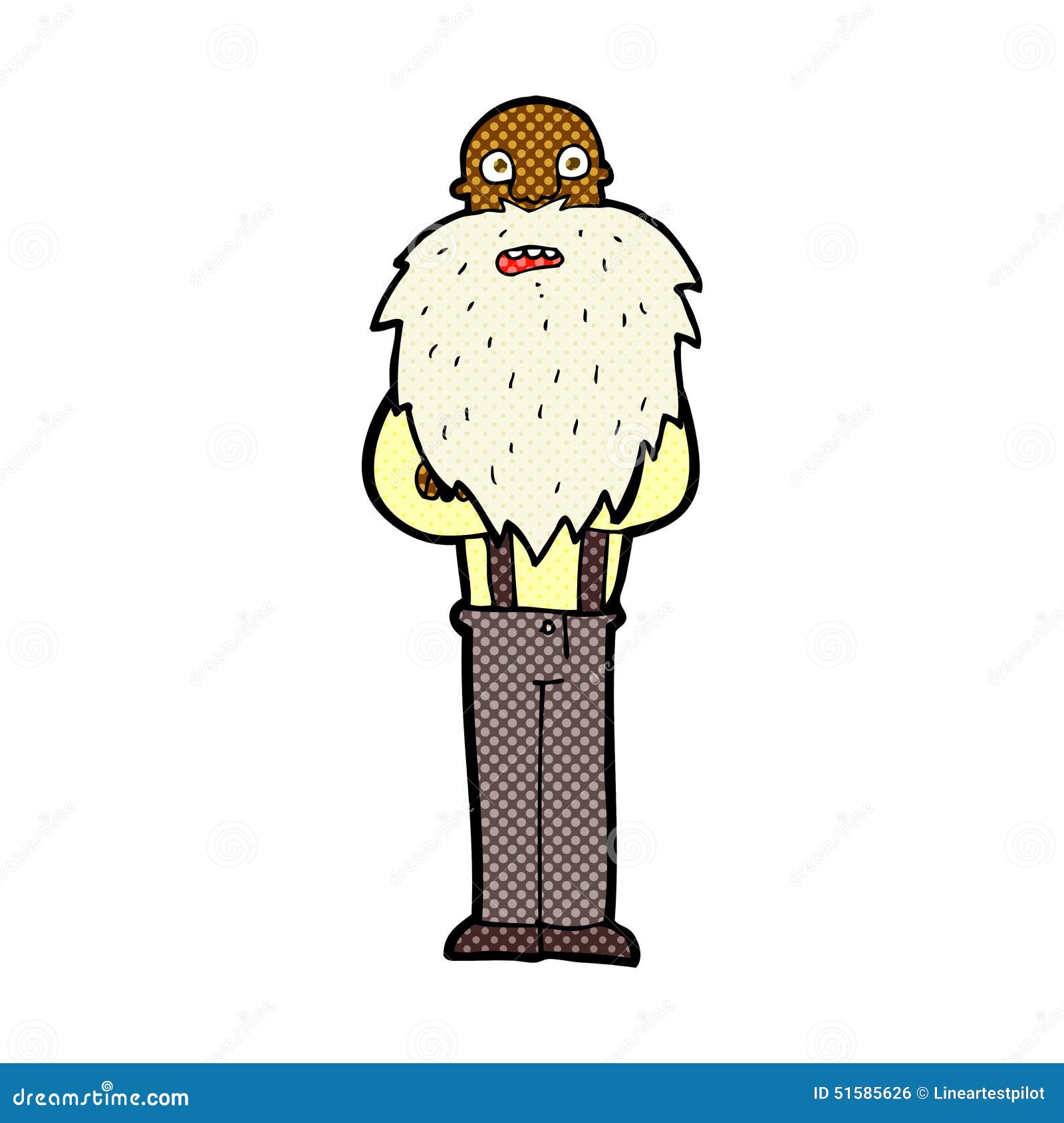Comic Cartoon Bearded Old Man Stock Illustration - Illustration of ...