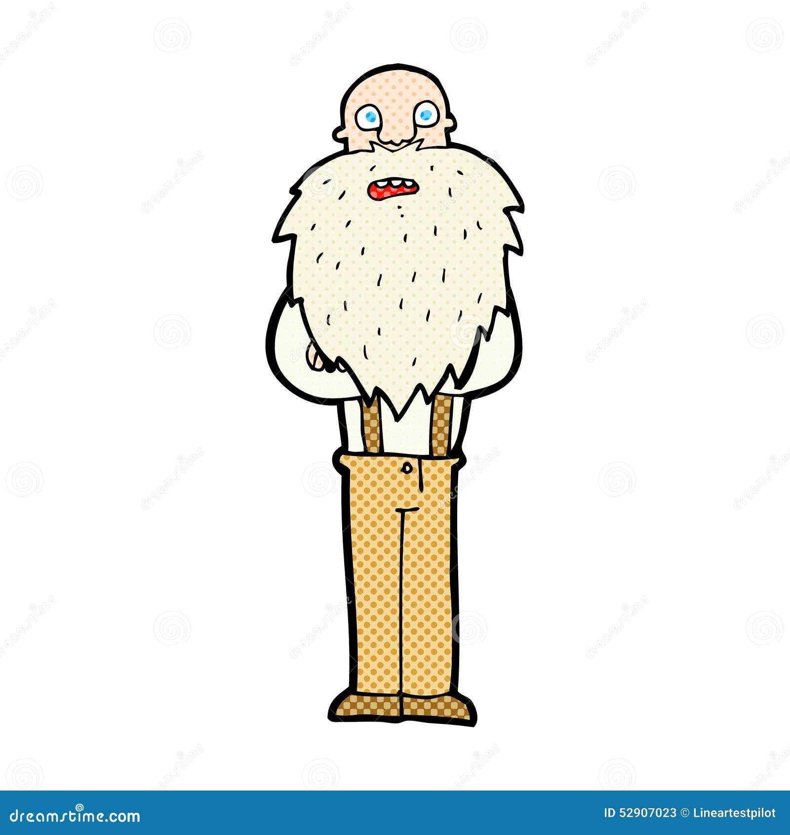 Comic Cartoon Bearded Old Man Stock Illustration - Illustration of ...