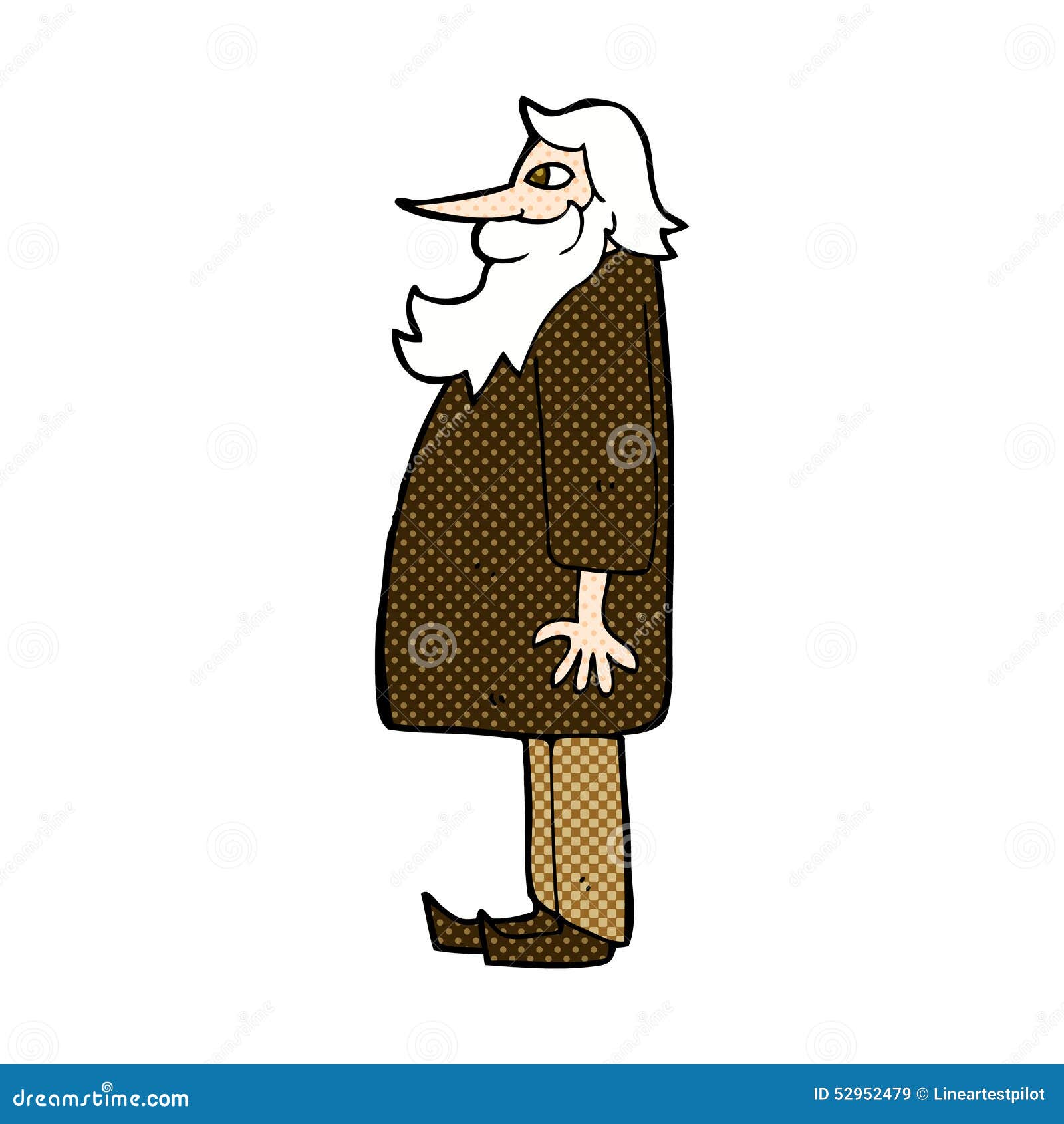 Comic Cartoon Bearded Old Man Stock Illustration - Illustration of male ...