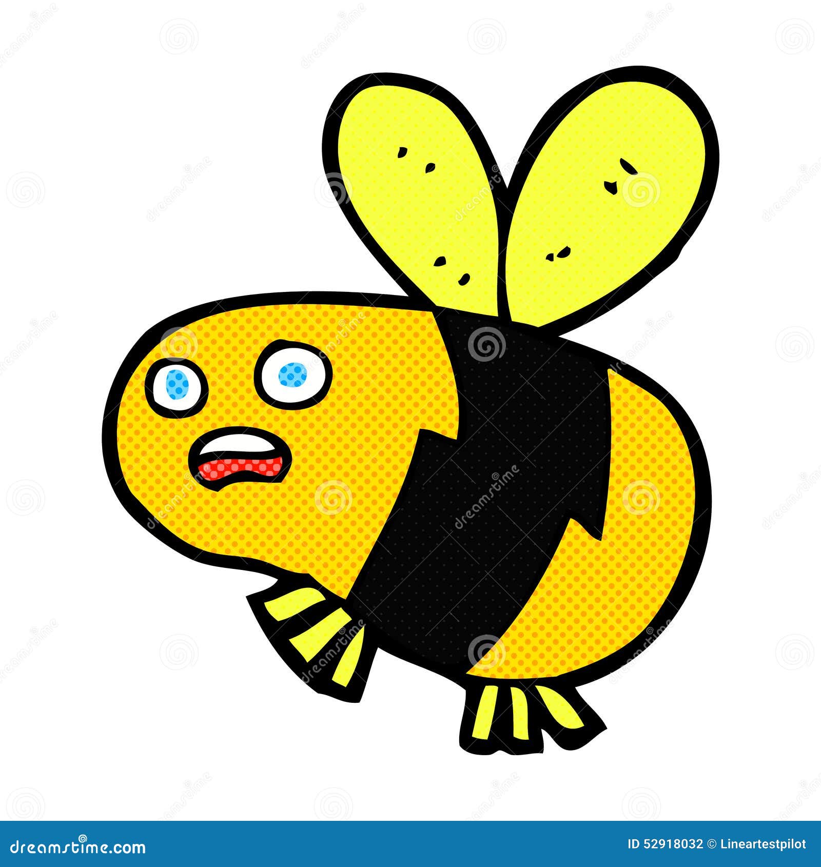 Comic cartoon bee stock illustration. Illustration of clip - 52918032