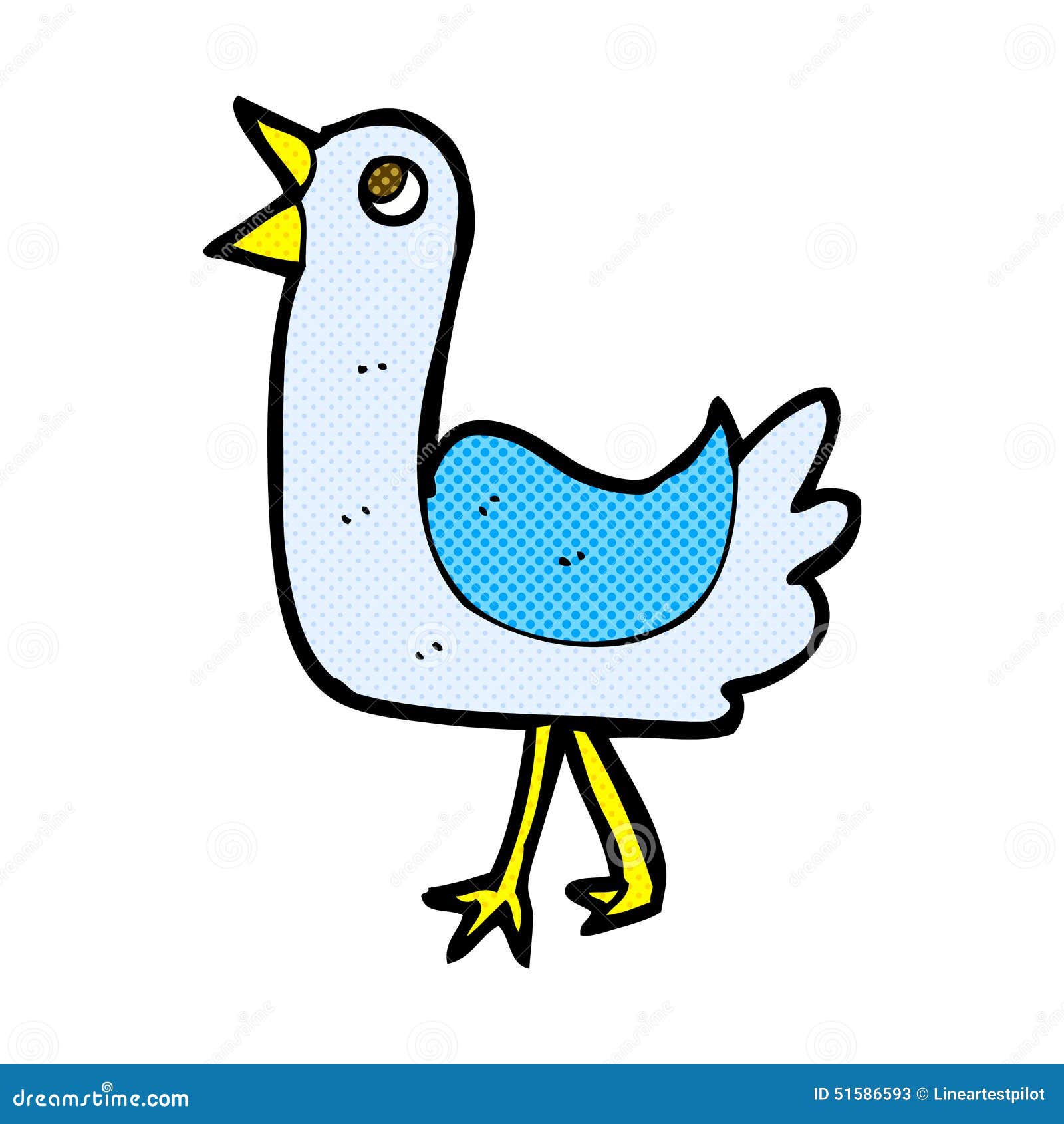 Comic cartoon bird stock illustration. Illustration of clip - 51586593