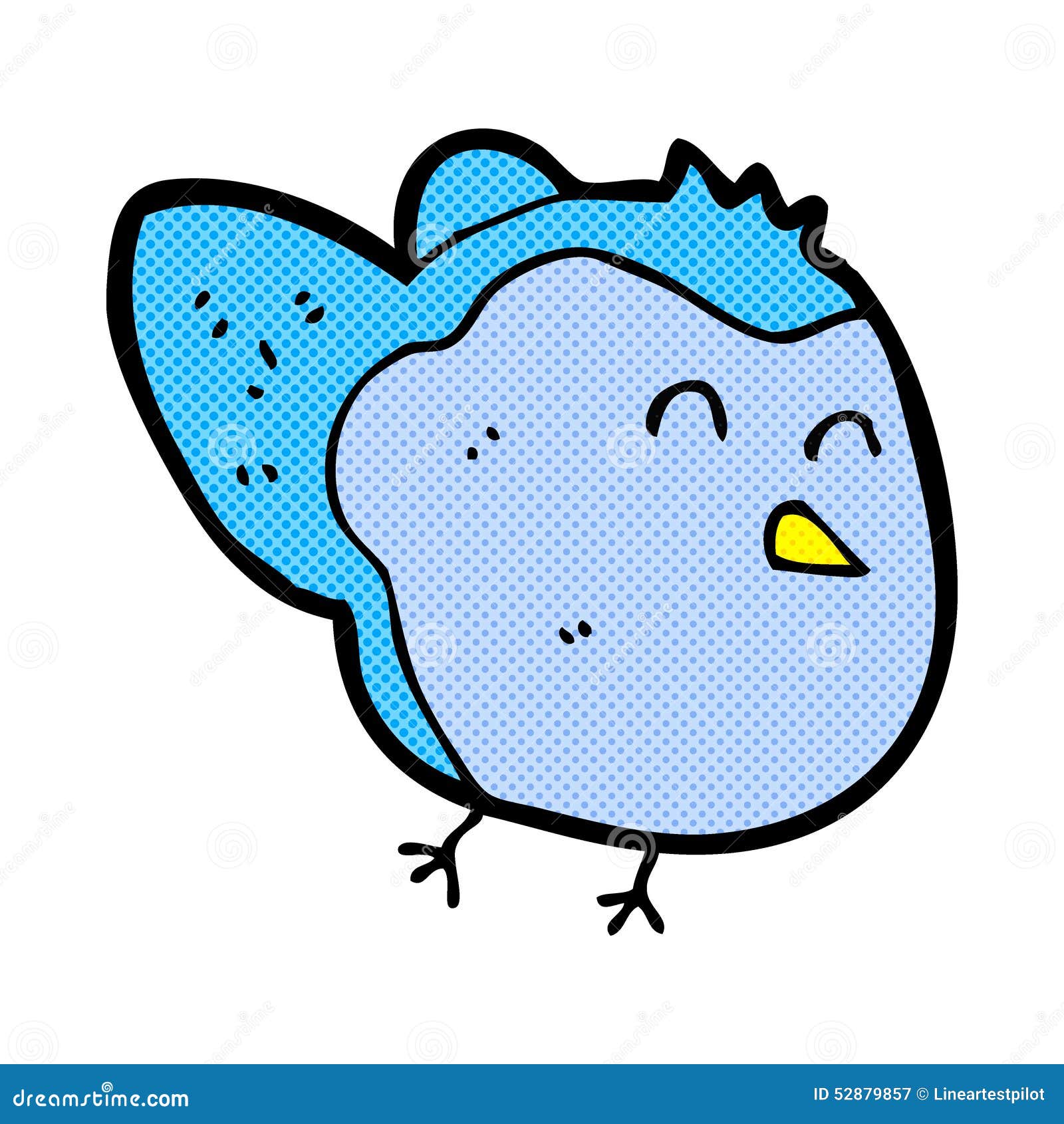 Comic cartoon bird stock illustration. Illustration of drawing - 52879857
