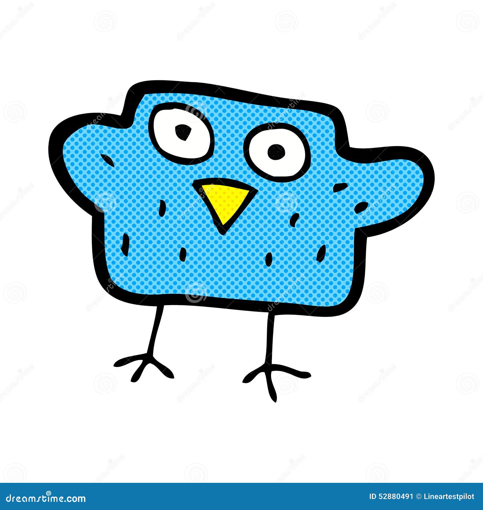 Comic cartoon bird stock illustration. Illustration of animals - 52880491