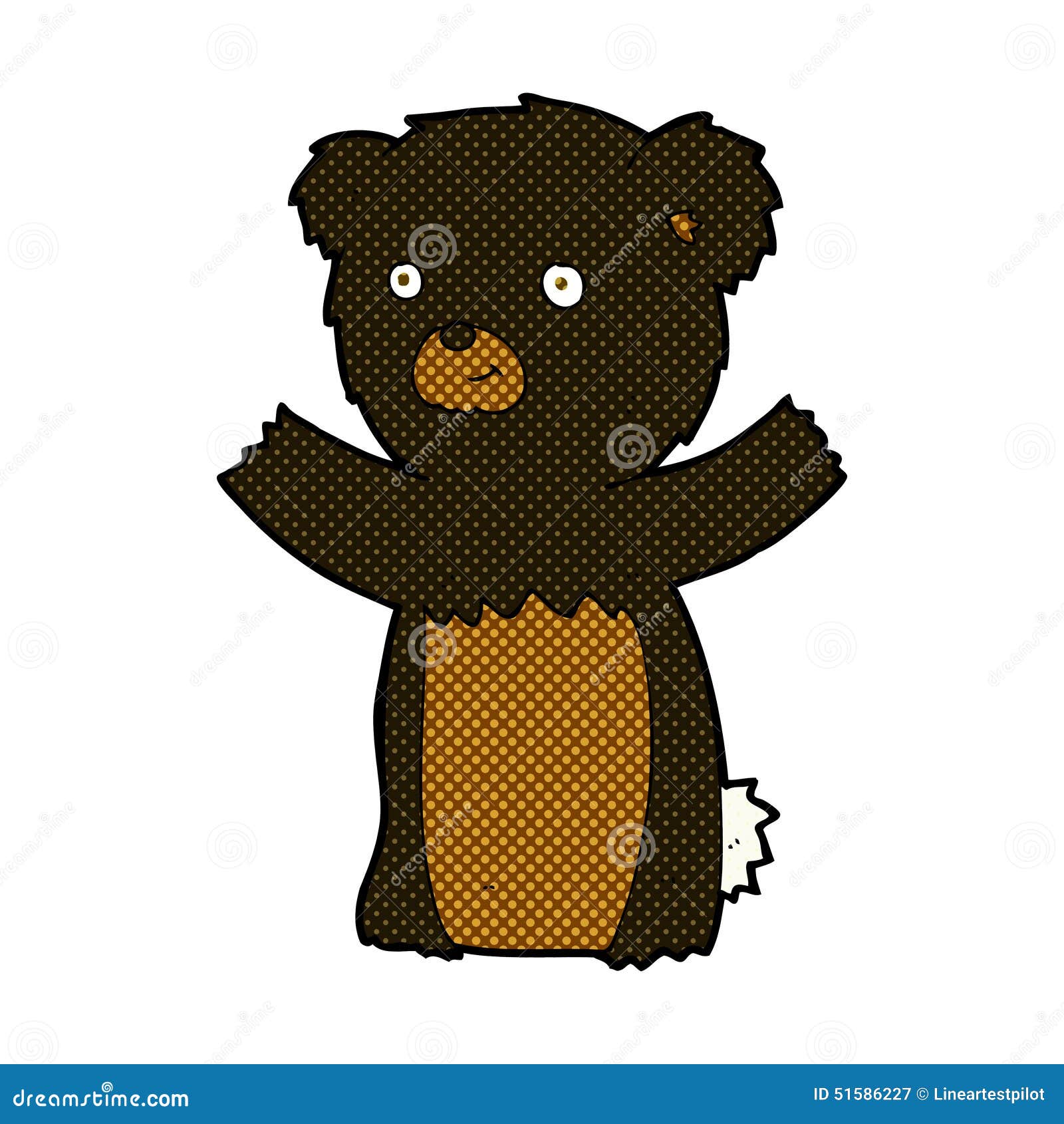 Comic Cartoon Black Bear Cub Stock Illustration - Illustration of bear ...