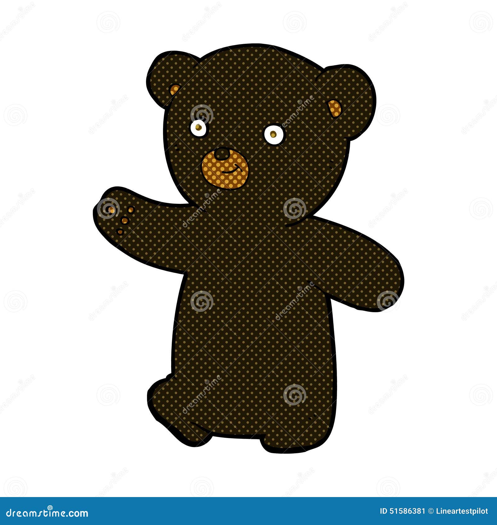 Comic Cartoon Black Bear Cub Stock Illustration - Illustration of retro ...