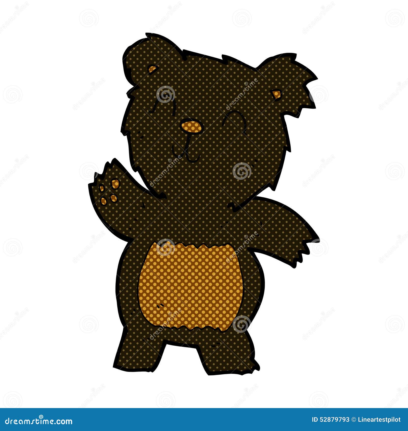 Comic cartoon black bear stock illustration. Illustration of animals ...