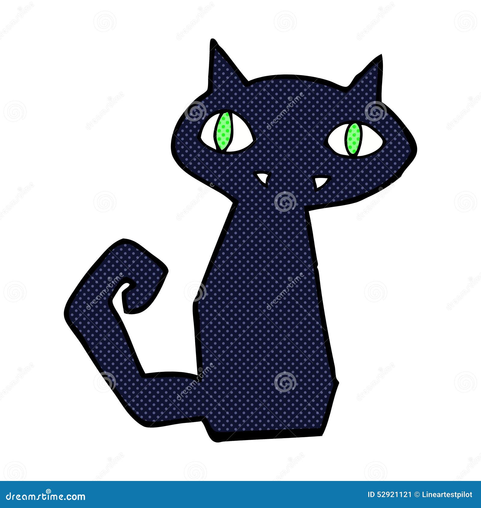 Comic cartoon black cat stock illustration. Illustration of drawing ...