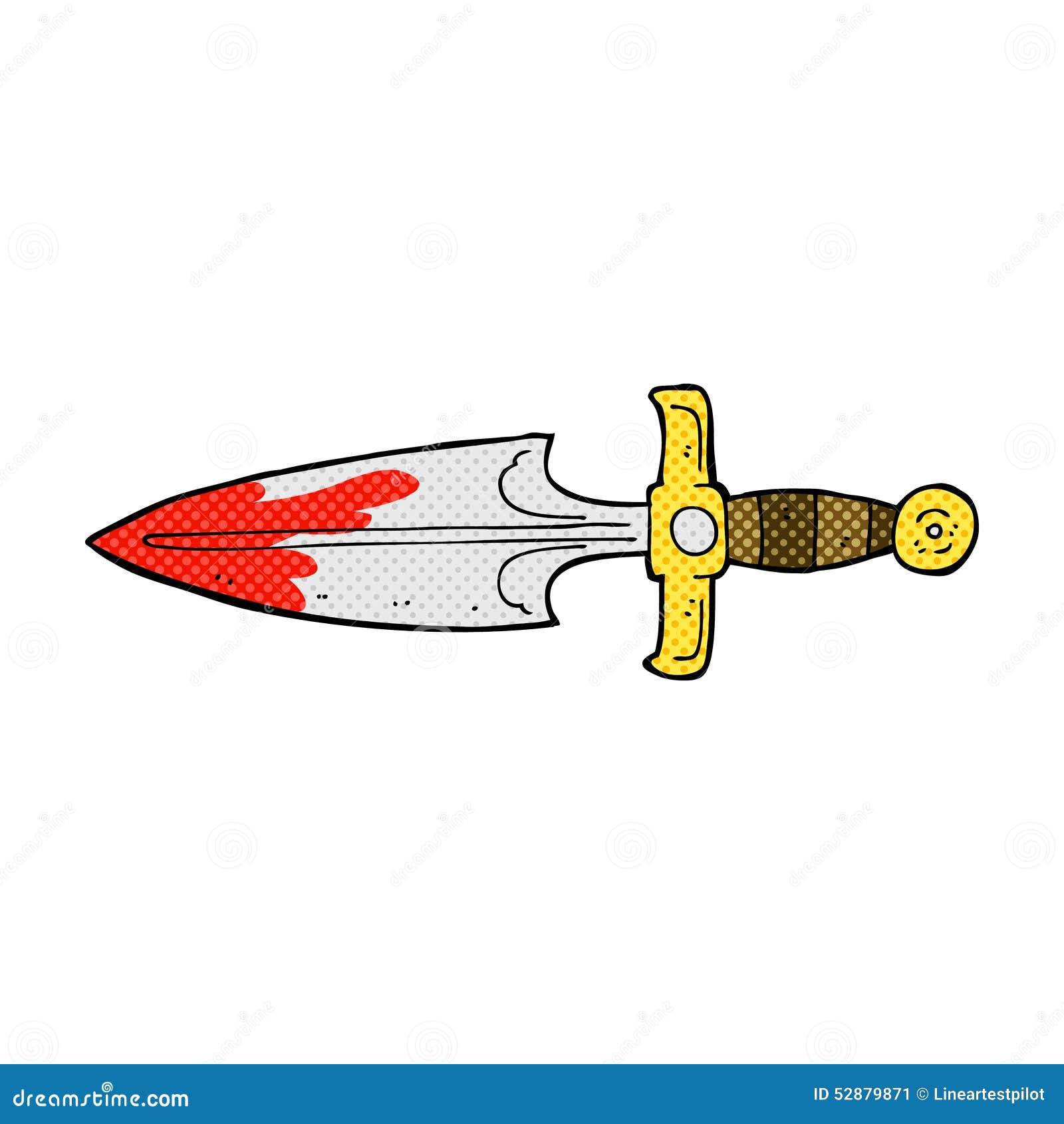Comic Cartoon Bloody Dagger Stock Illustration - Illustration of book ...