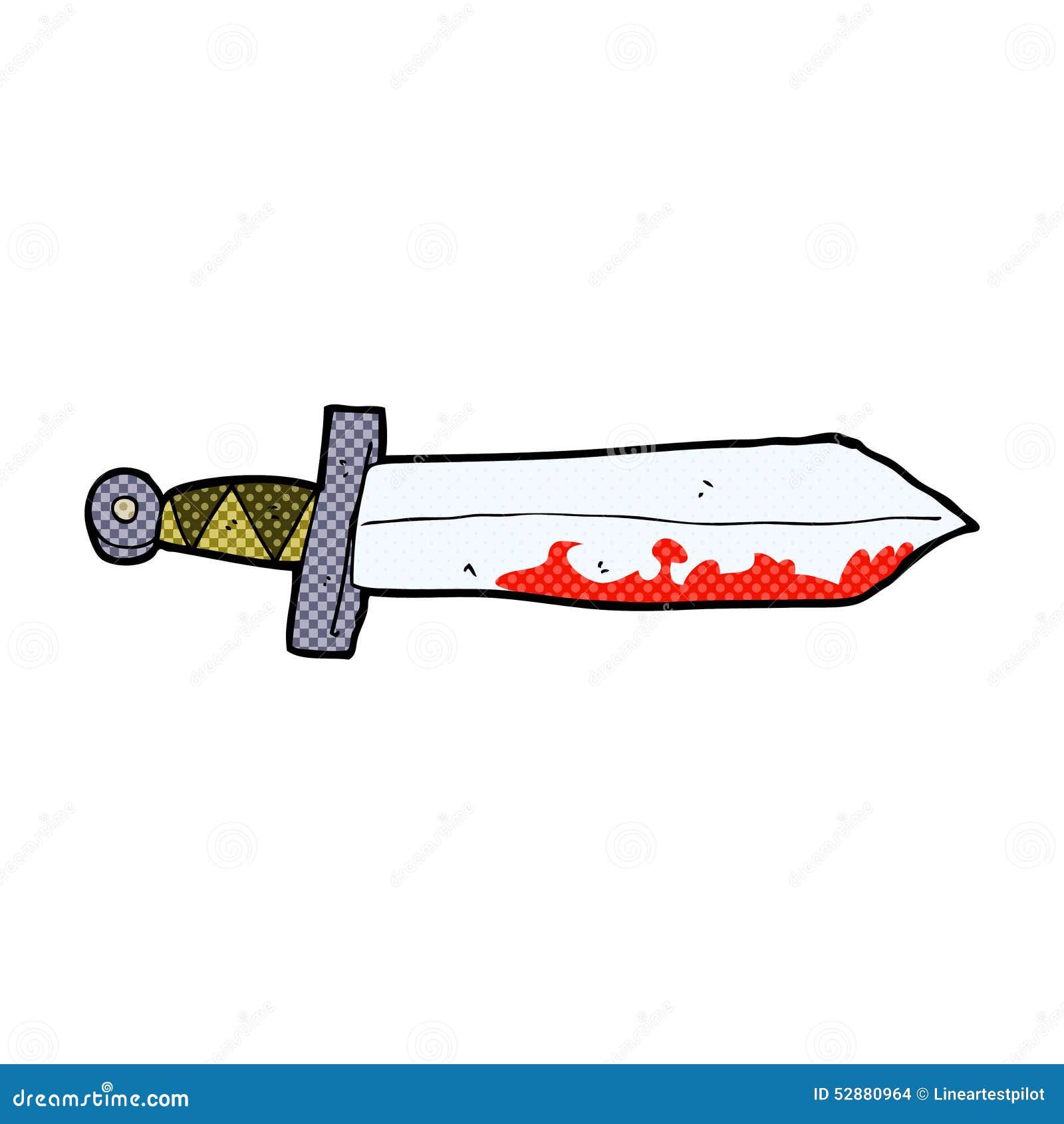 Comic cartoon bloody sword stock illustration. Illustration of hand ...