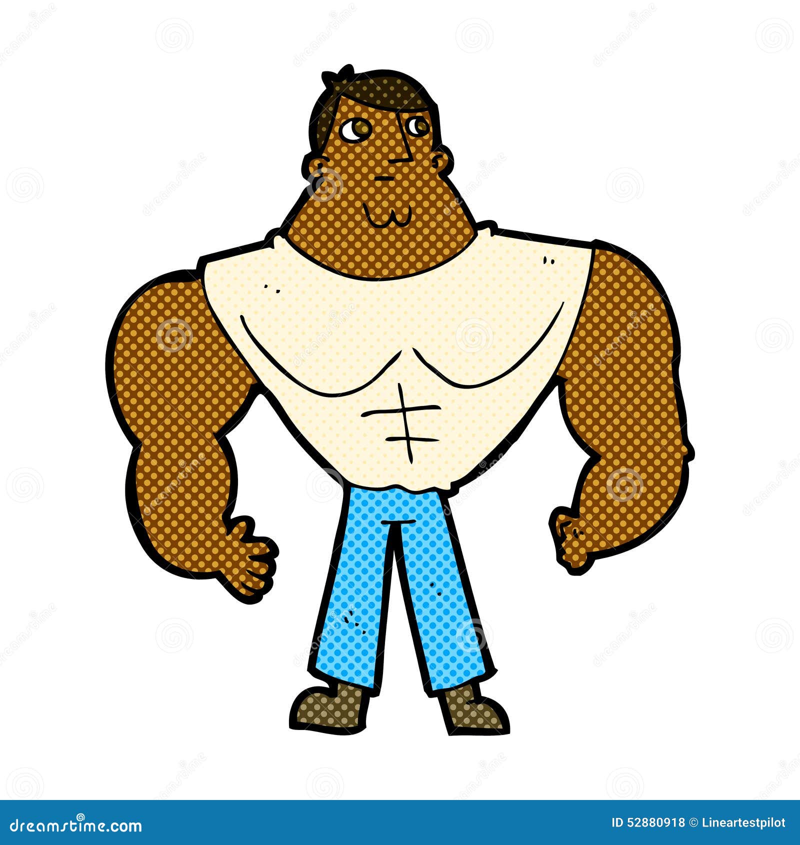 Comic cartoon body builder stock illustration. Illustration of muscular ...