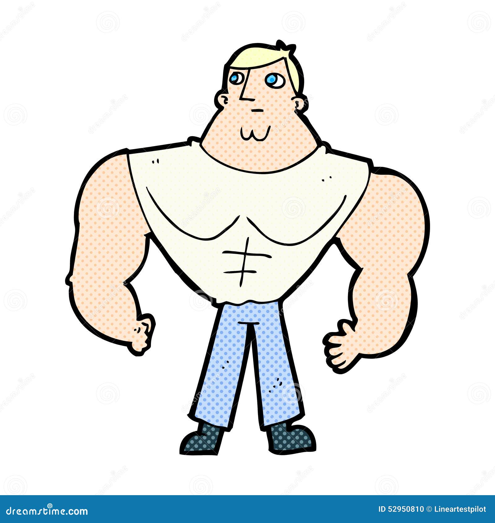 Comic cartoon body builder stock illustration. Illustration of body ...