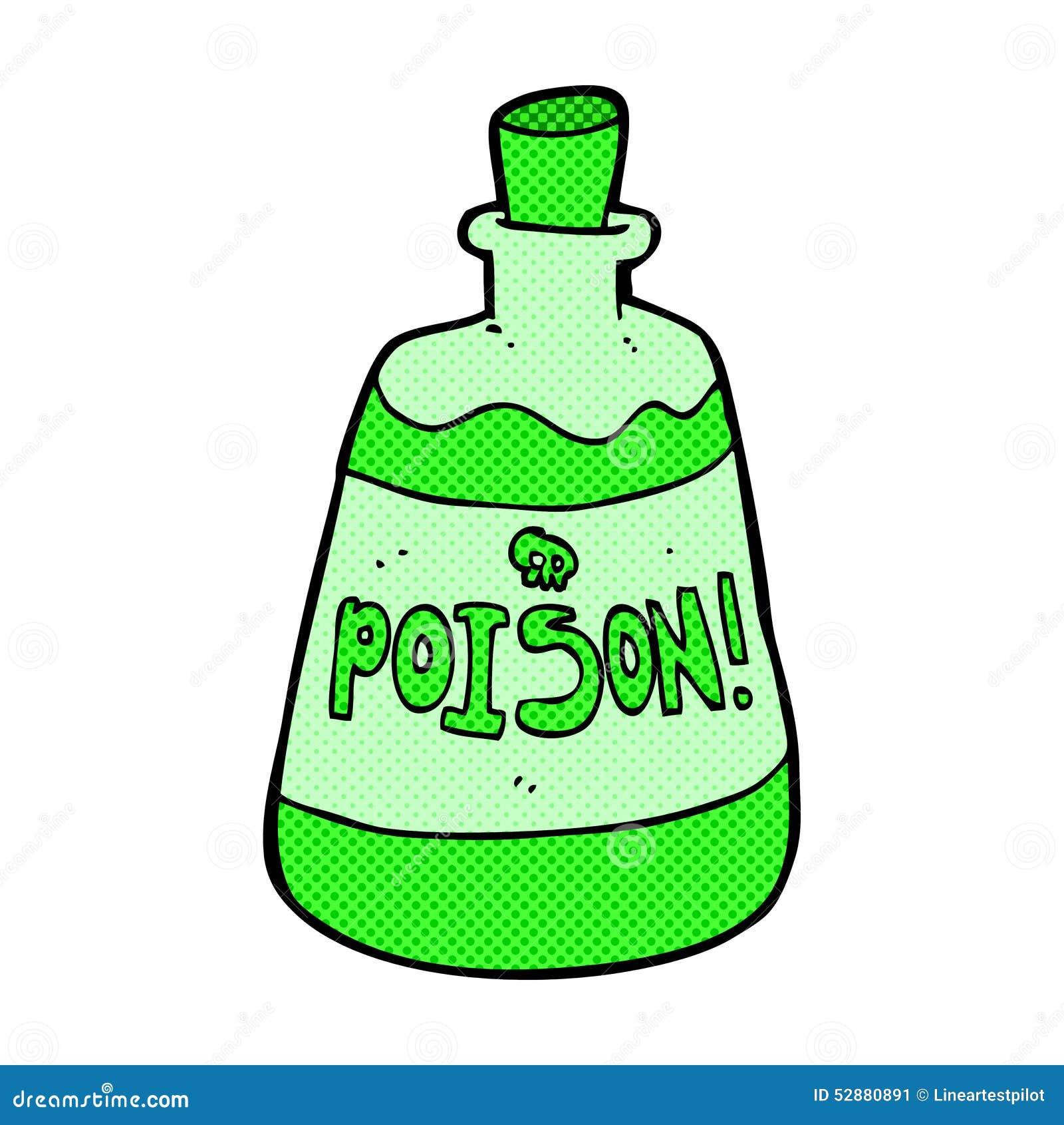 Comic Cartoon Bottle of Poison Stock Illustration - Illustration of ...