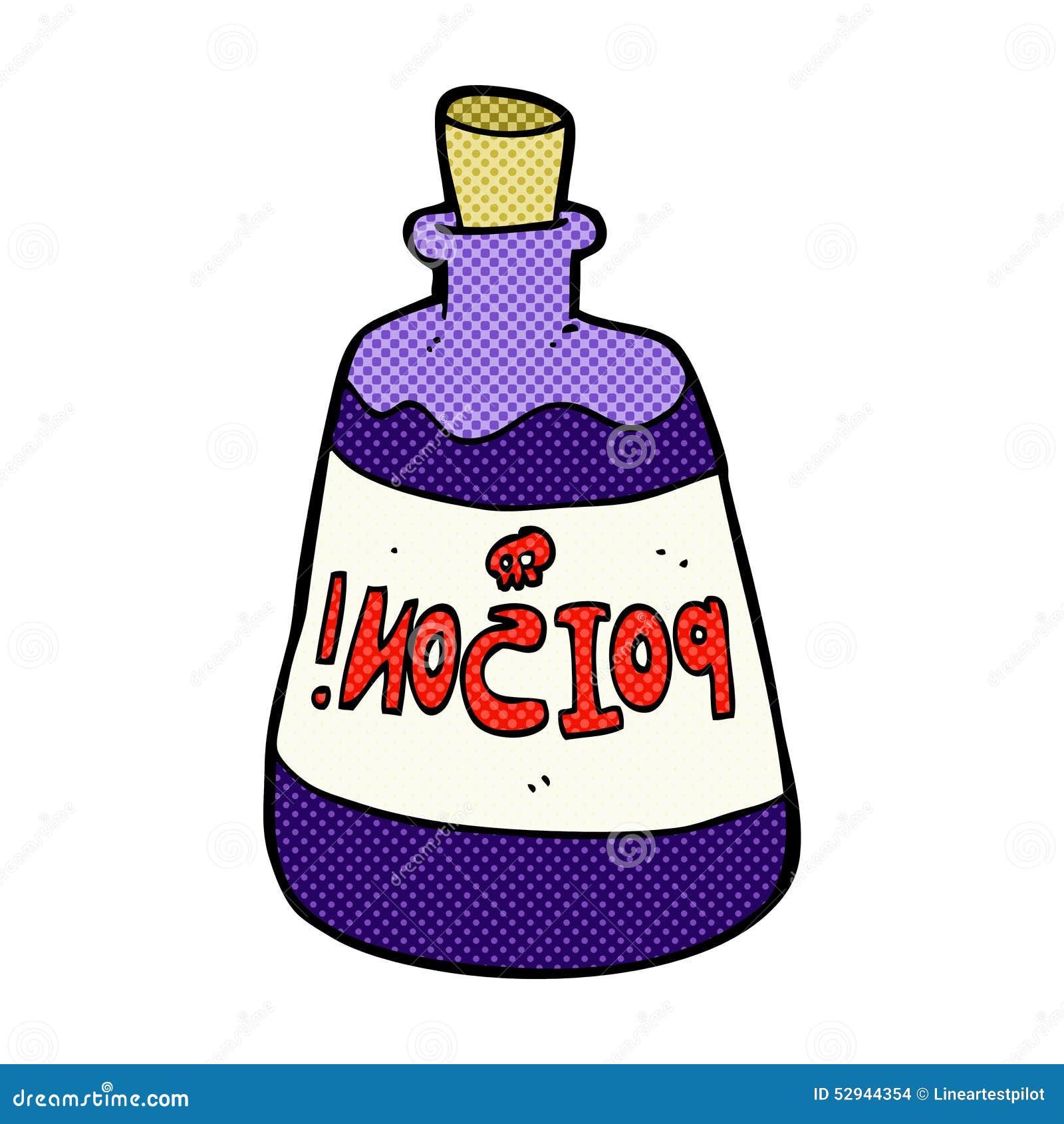 Comic Cartoon Bottle of Poison Stock Illustration - Illustration of ...