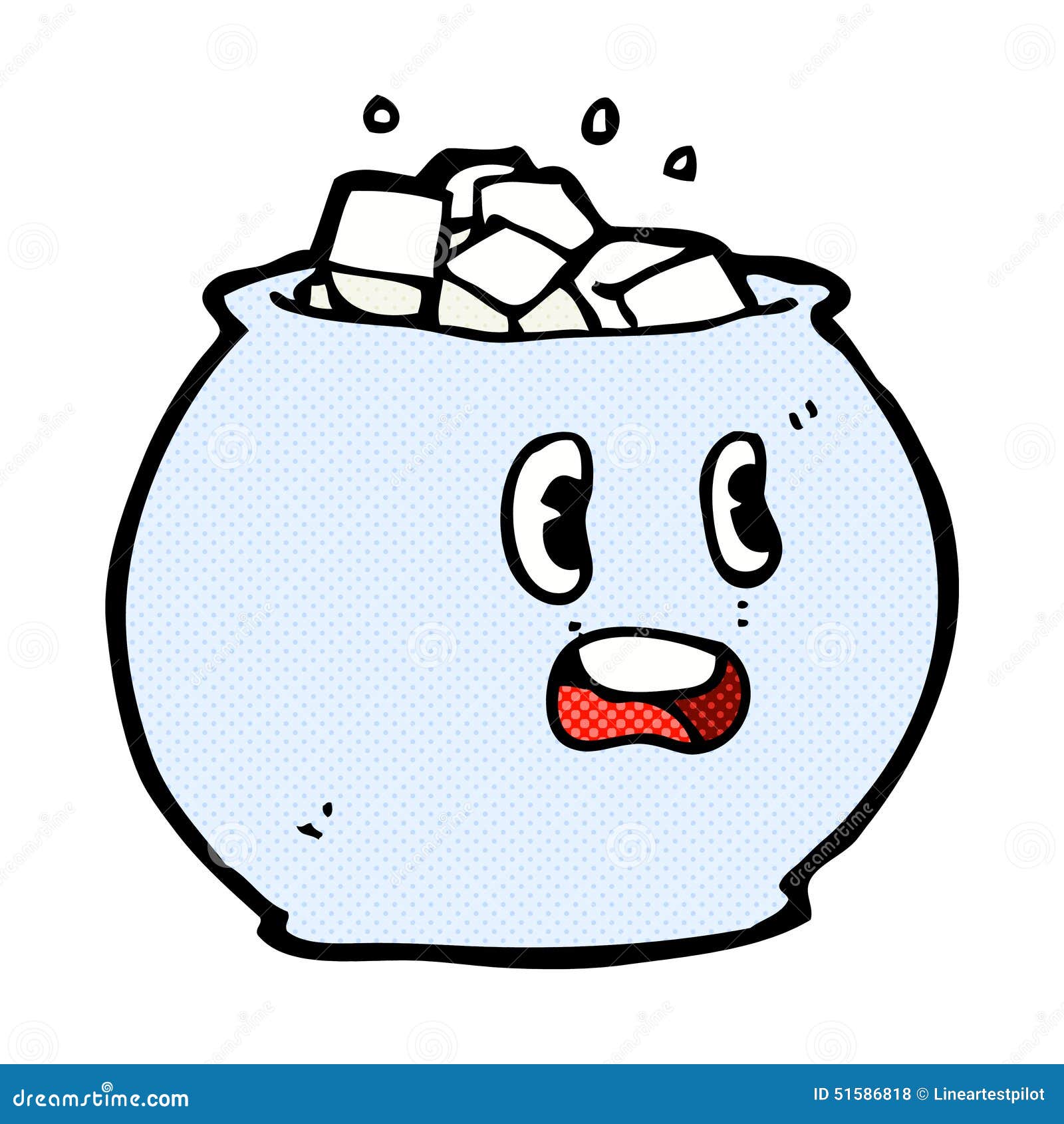 Comic Cartoon Bowl of Sugar Stock Illustration - Illustration of doodle ...
