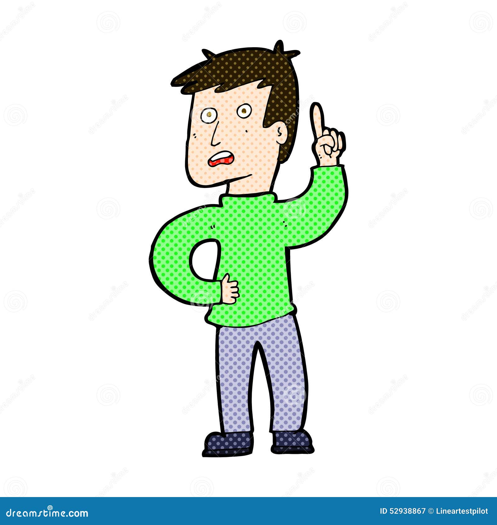 Comic Cartoon Boy with Idea Stock Illustration - Illustration of ...