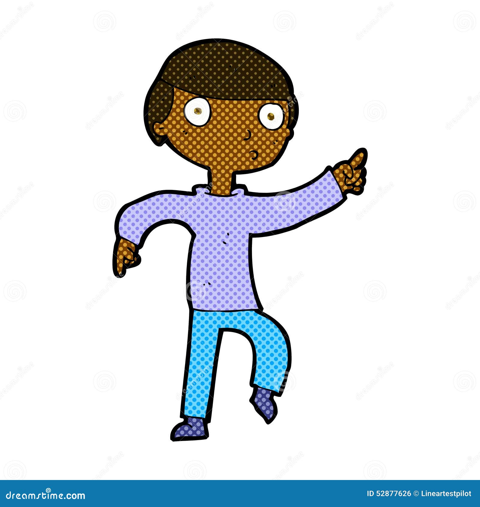 Comic cartoon boy pointing stock illustration. Illustration of funny ...