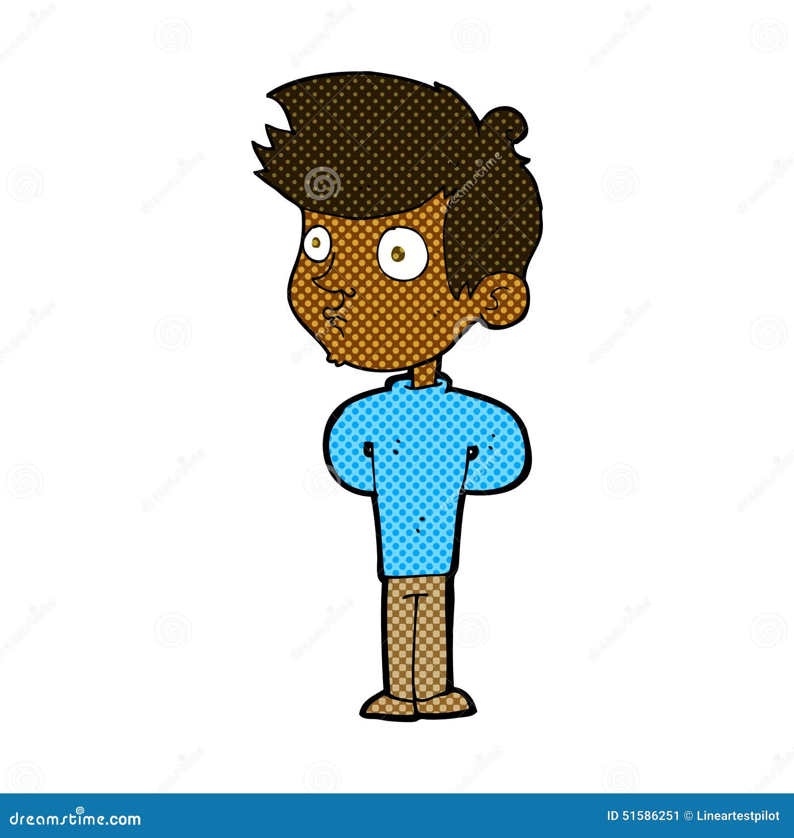Comic cartoon boy staring stock illustration. Illustration of cheerful ...