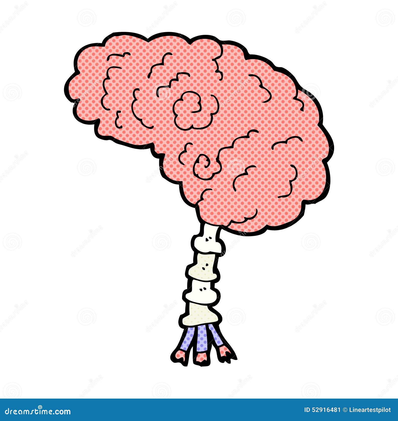 Comic cartoon brain stock illustration. Illustration of retro - 52916481