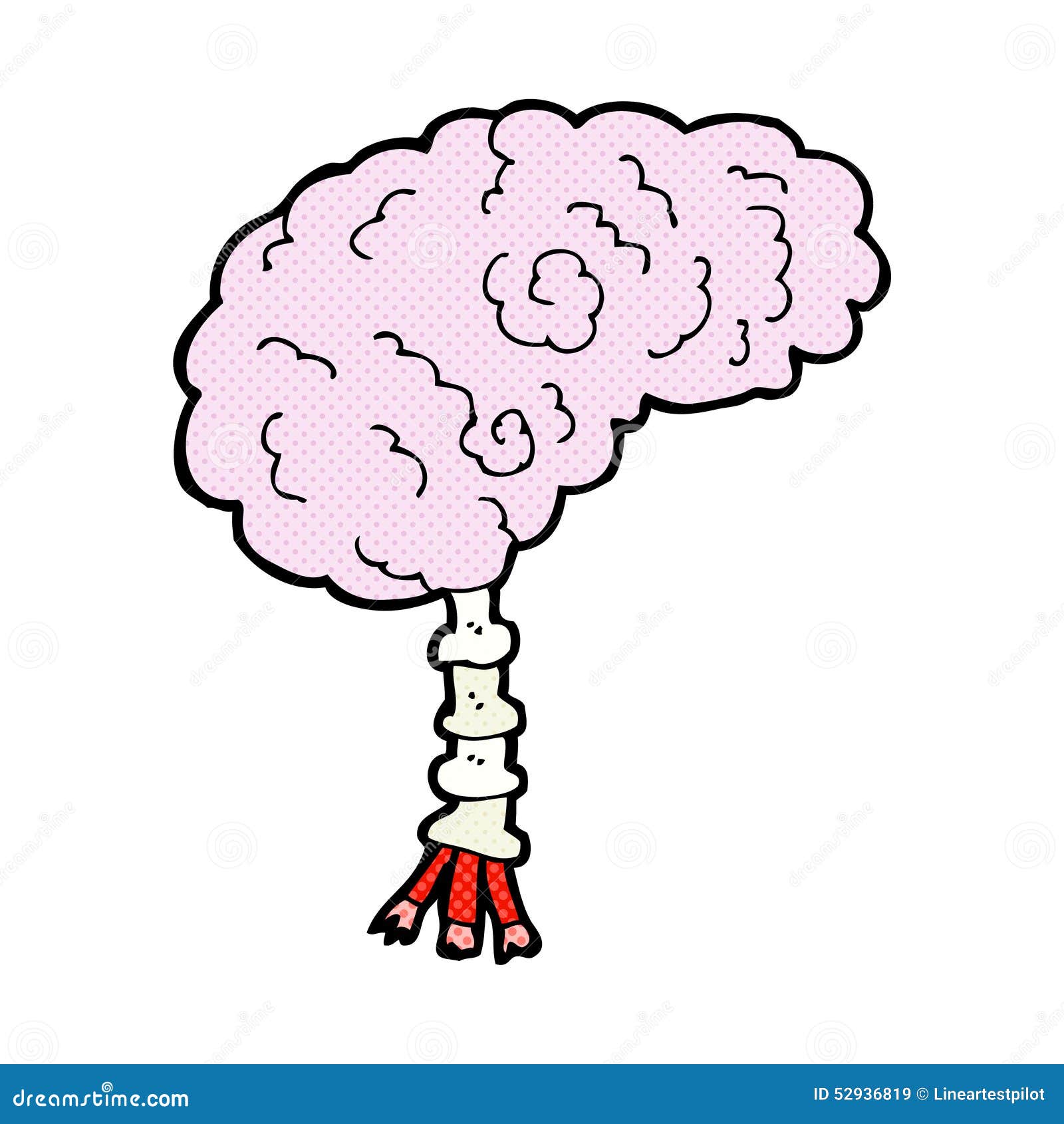 Comic cartoon brain stock illustration. Illustration of brain - 52936819