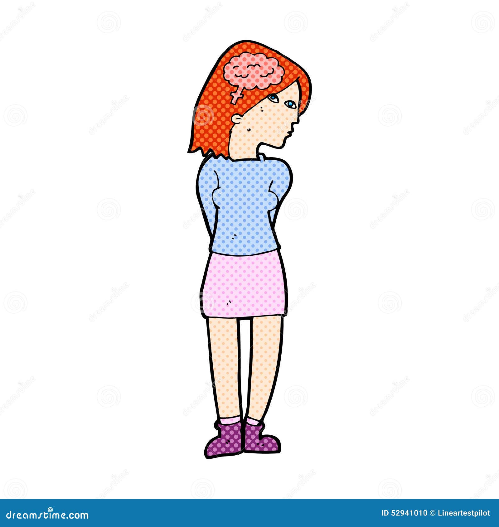 Brainy Man Cartoon Illustration | CartoonDealer.com #25868685