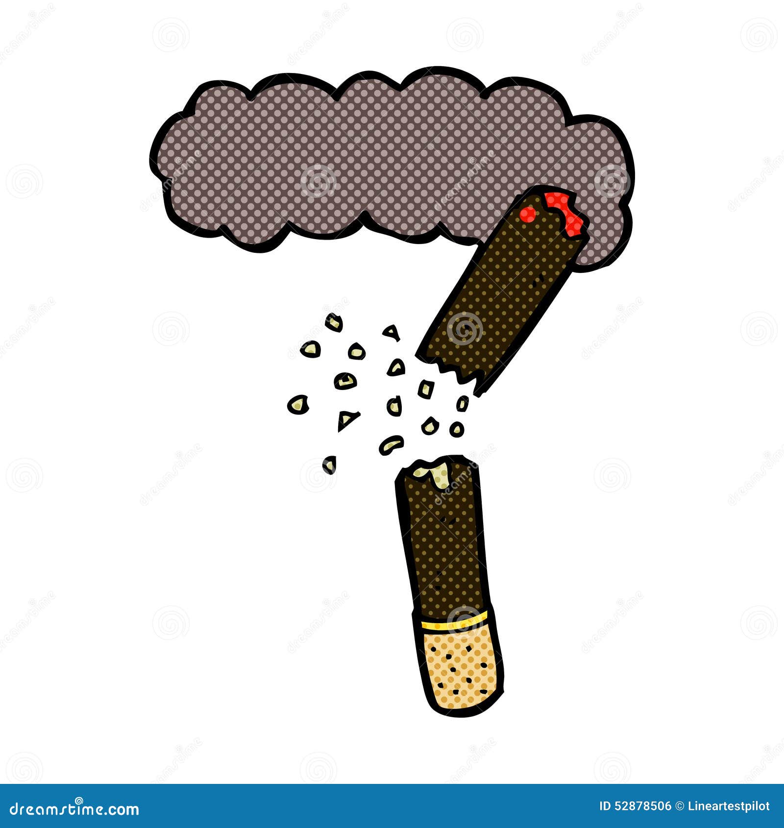 Comic cartoon broken cigar stock illustration. Illustration of print ...