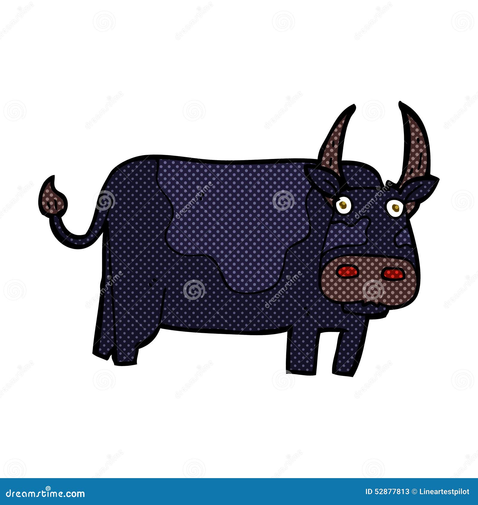 Comic cartoon bull stock illustration. Illustration of doodle - 52877813