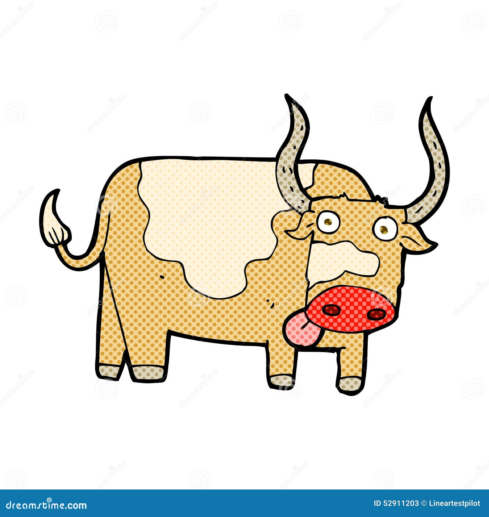 Comic cartoon bull stock illustration. Illustration of character - 52911203