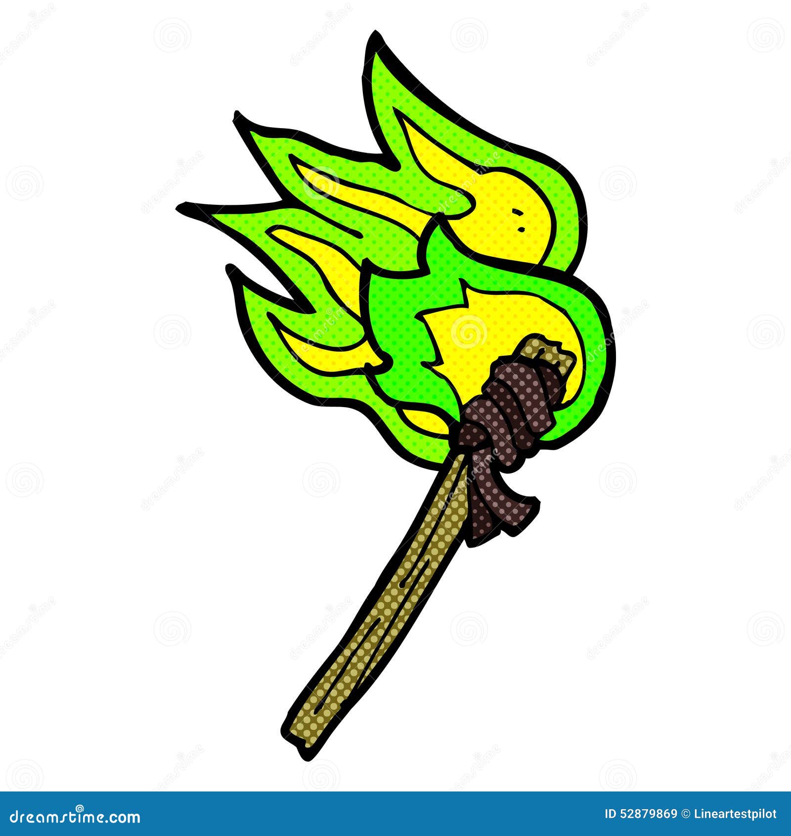 Comic Cartoon Burning Torch Stock Illustration - Illustration of happy ...