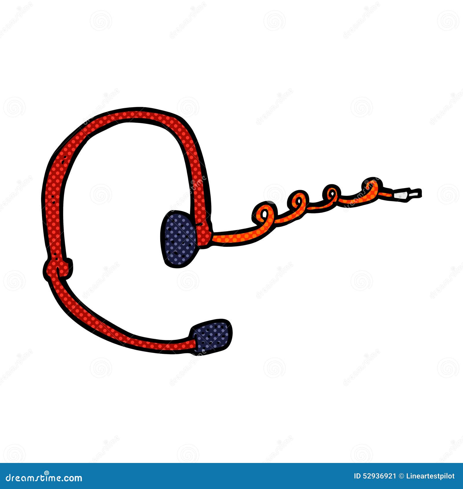Comic Cartoon Call Center Headset Stock Illustration - Illustration of ...