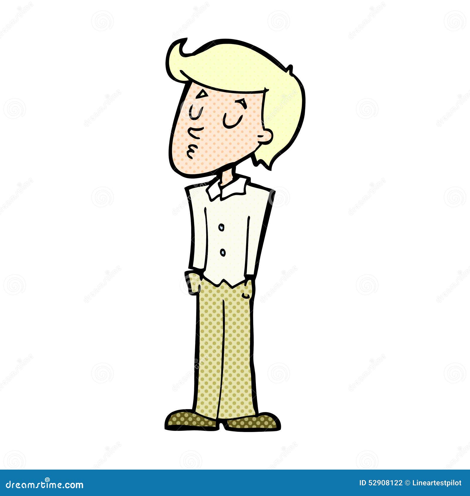 Comic cartoon calm man stock illustration. Illustration of doodle ...