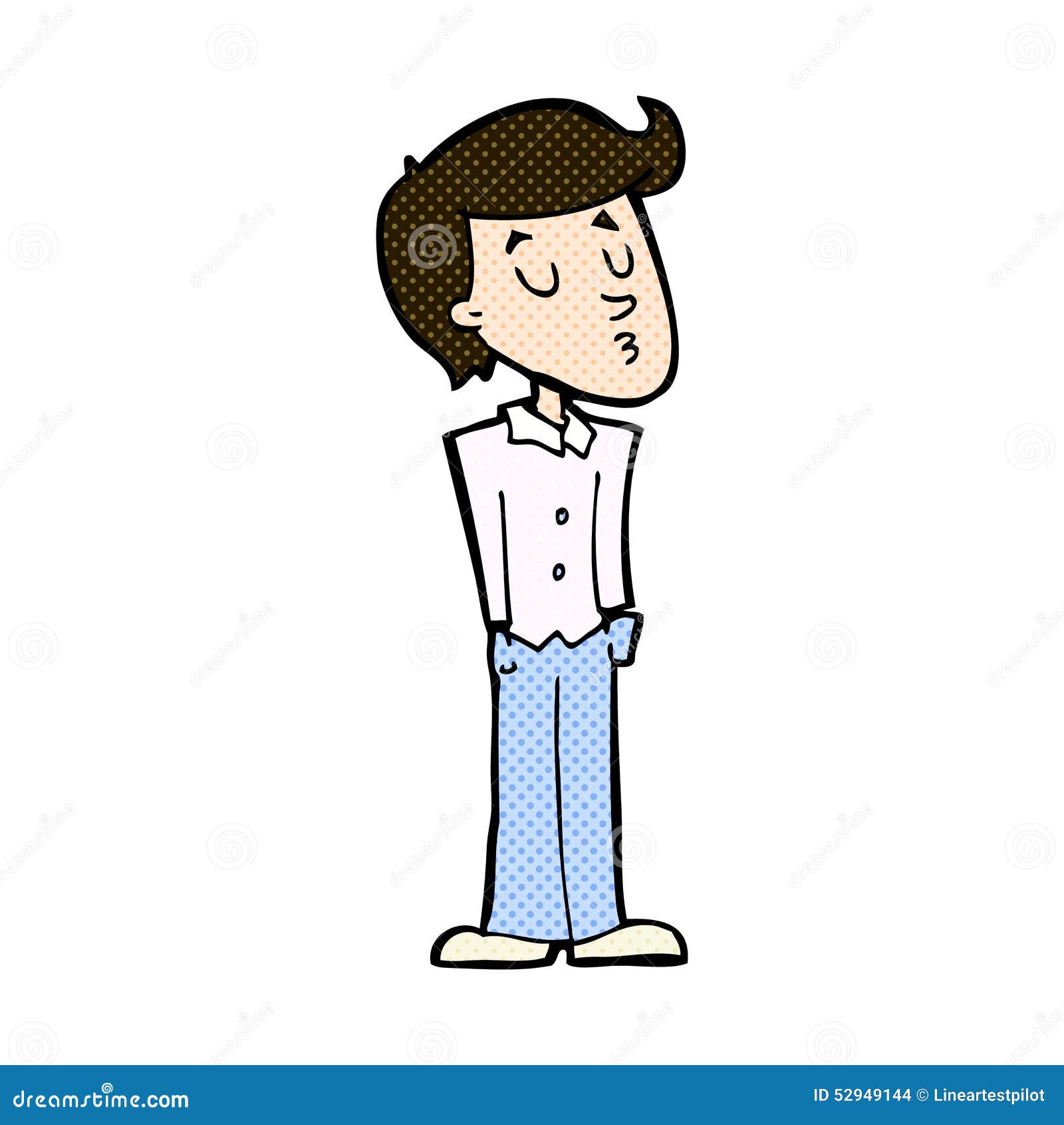 Comic cartoon calm man stock illustration. Illustration of book - 52949144