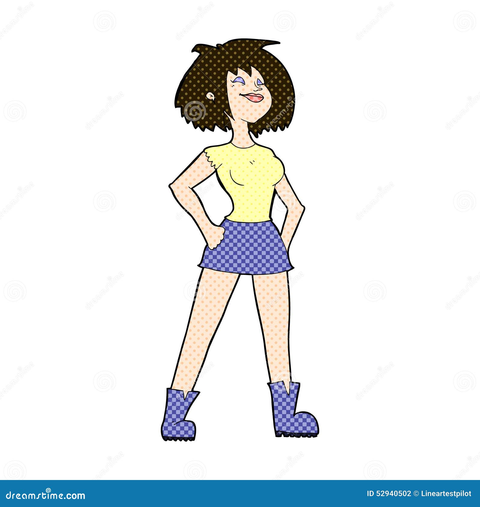 Comic Cartoon Capable Woman Stock Illustration - Illustration of doodle ...