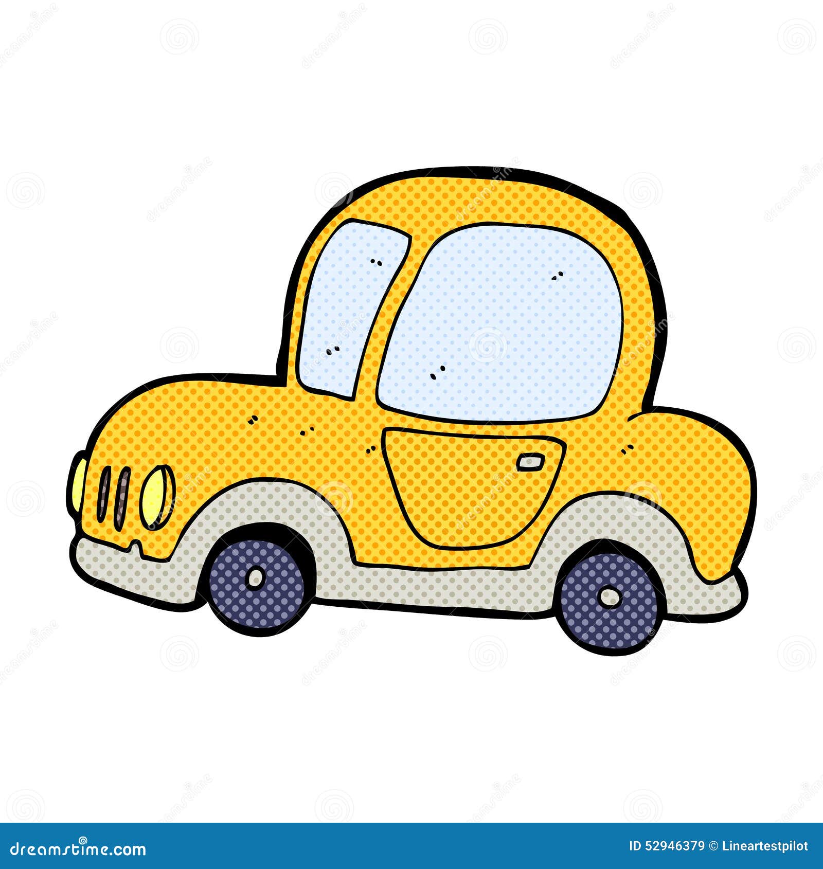 Comic cartoon car stock illustration. Illustration of doodle - 52946379