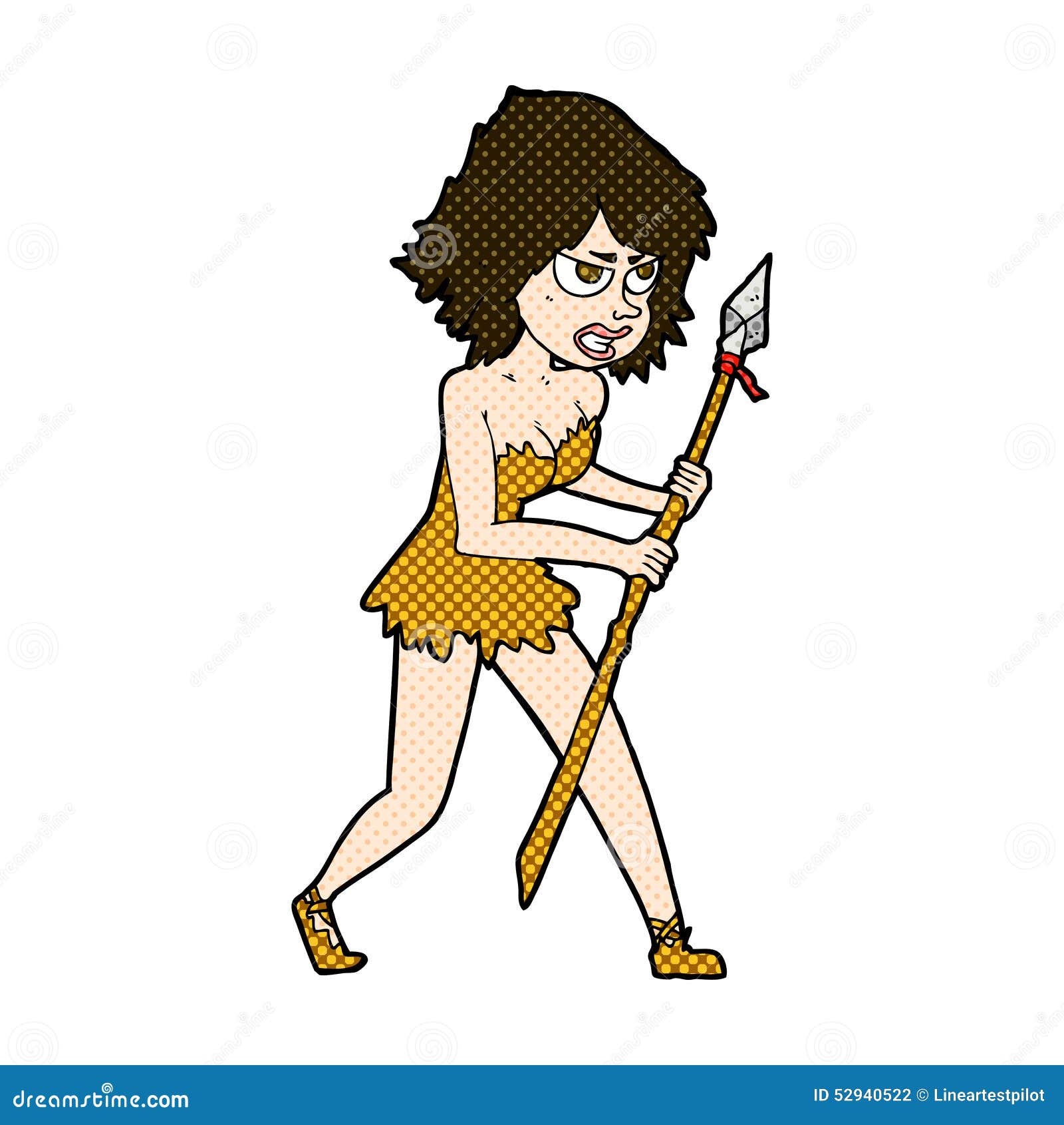 Cave Girl With Different Expressions And Body Parts Vector Illustration ...