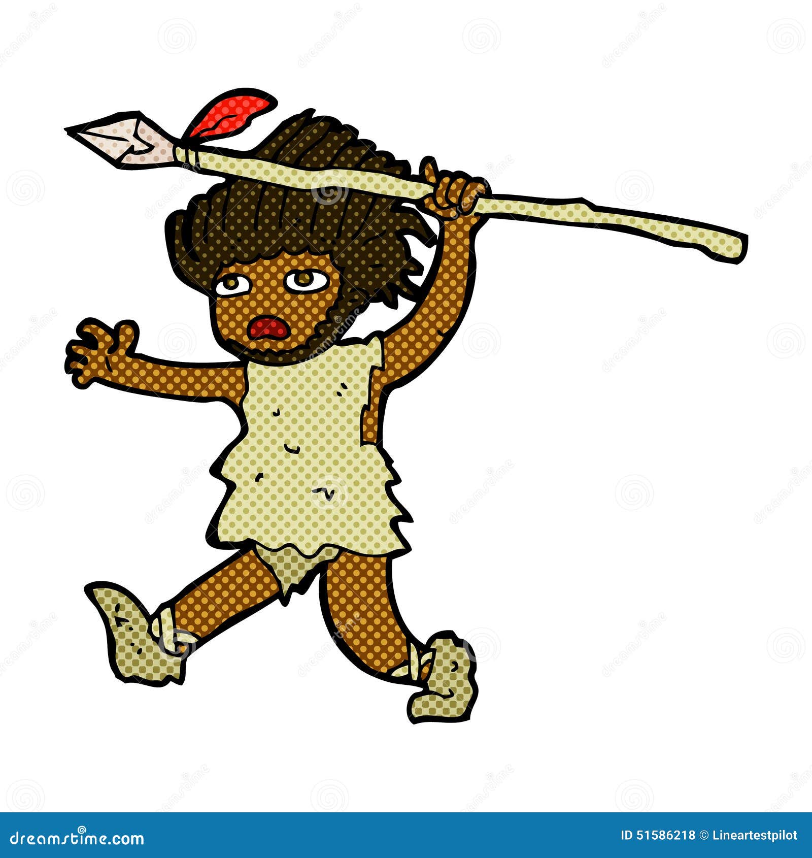 Comic cartoon caveman stock illustration. Illustration of silly - 51586218