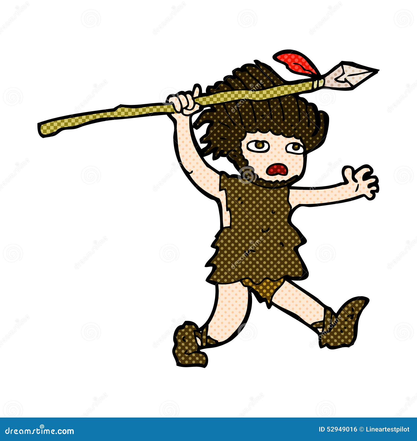 Comic cartoon caveman stock illustration. Illustration of clip - 52949016