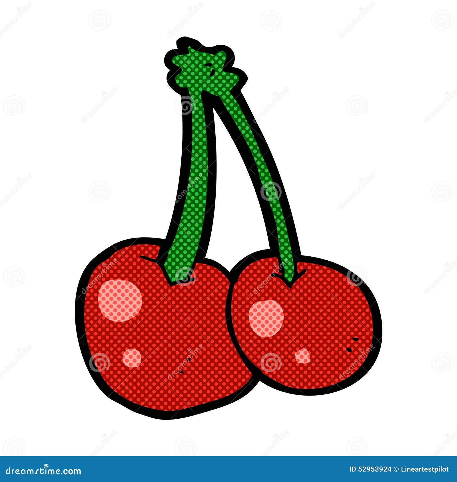 Comic cartoon cherries stock illustration. Illustration of hand - 52953924