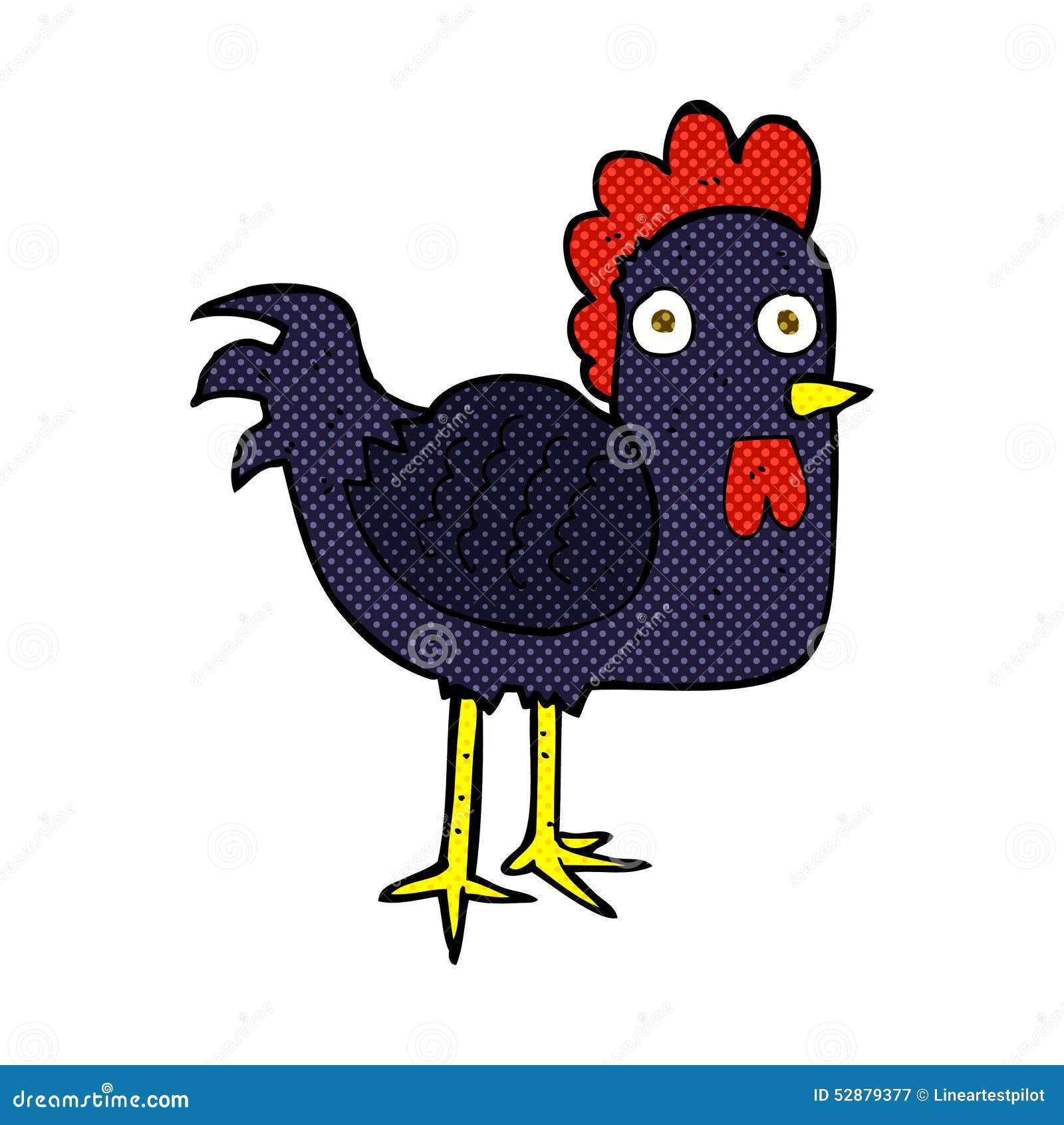Comic cartoon chicken stock illustration. Illustration of doodle - 52879377