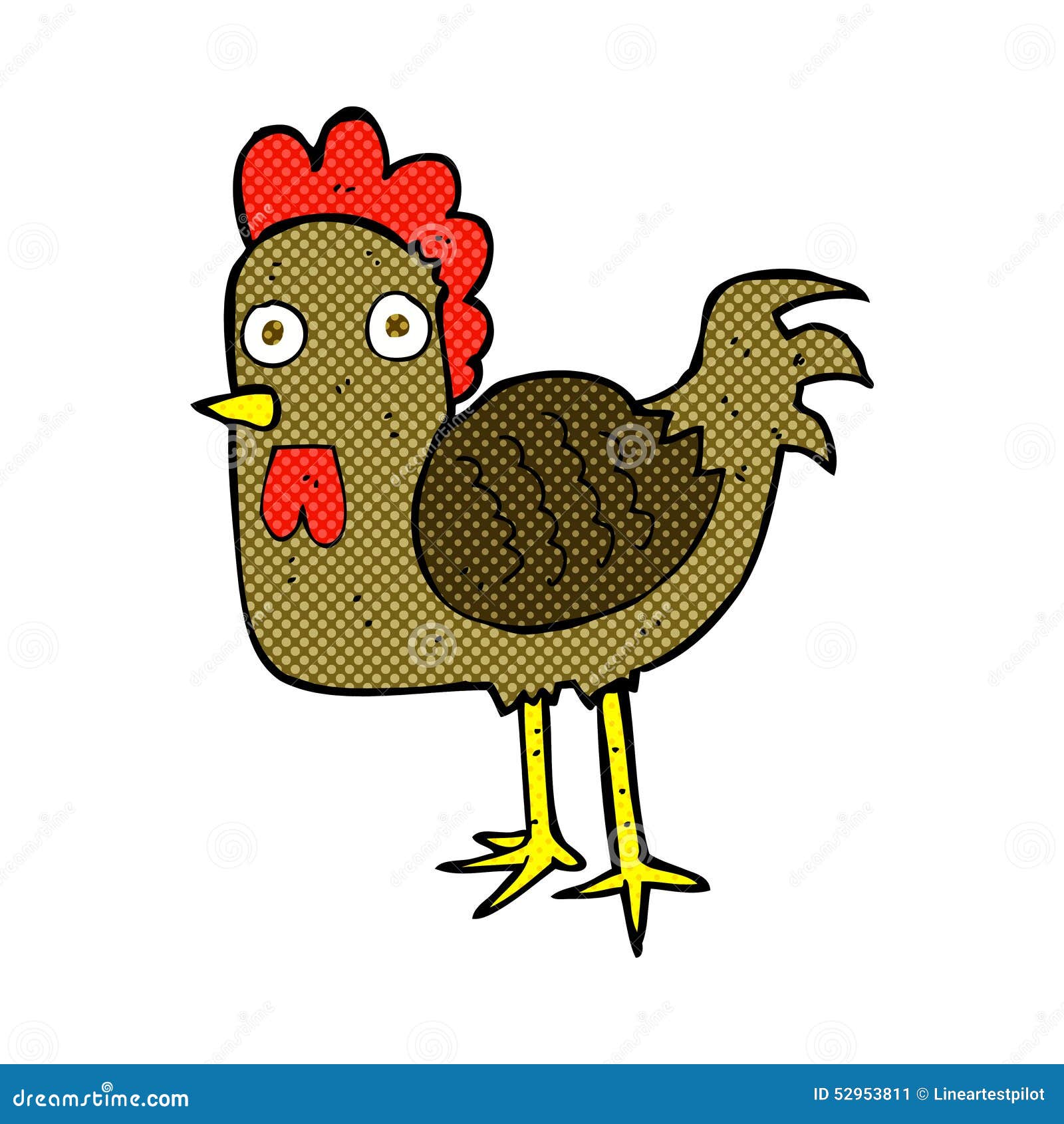 Comic cartoon chicken stock illustration. Illustration of retro - 52953811