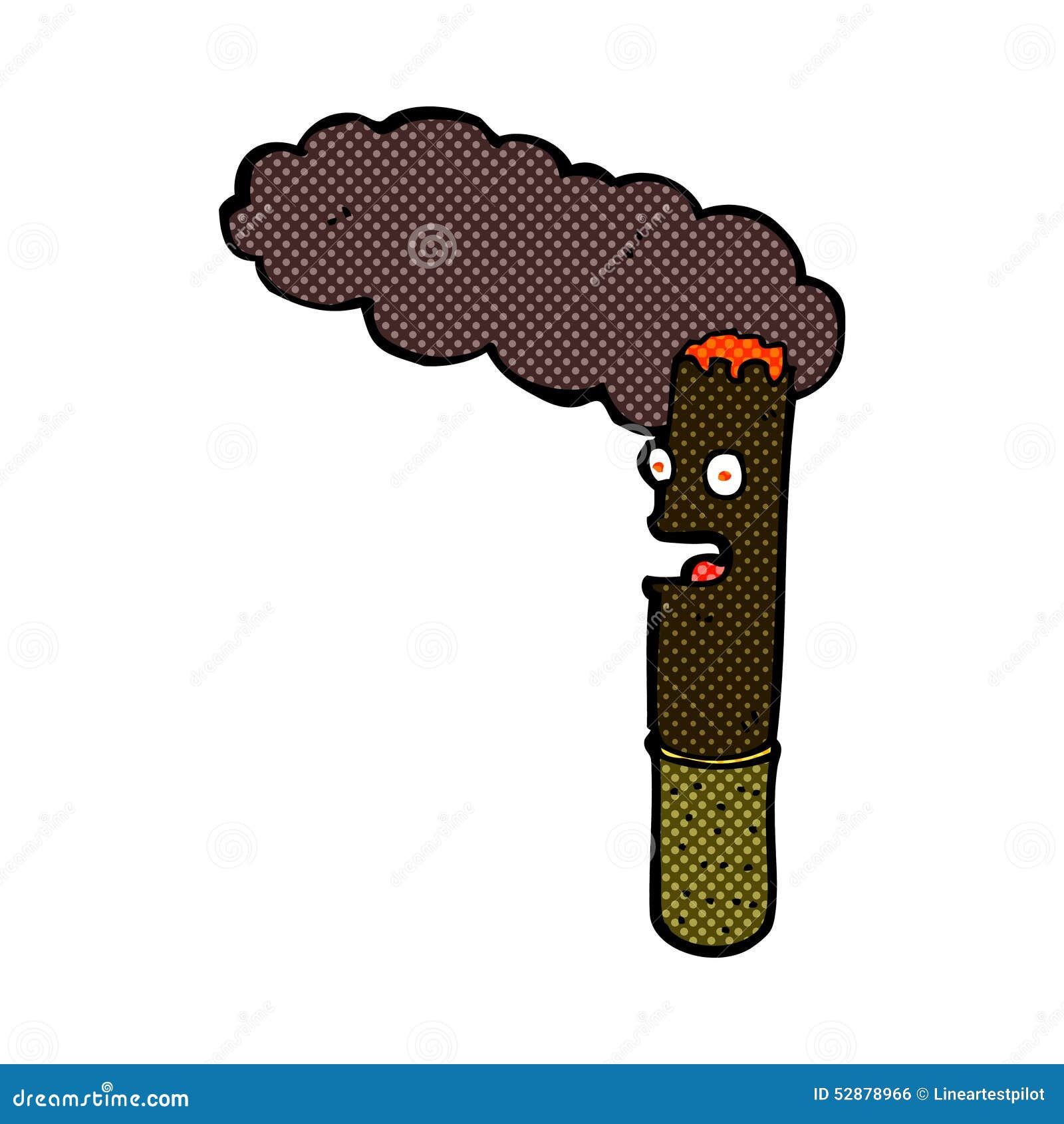 Comic cartoon cigar stock illustration. Illustration of funny - 52878966