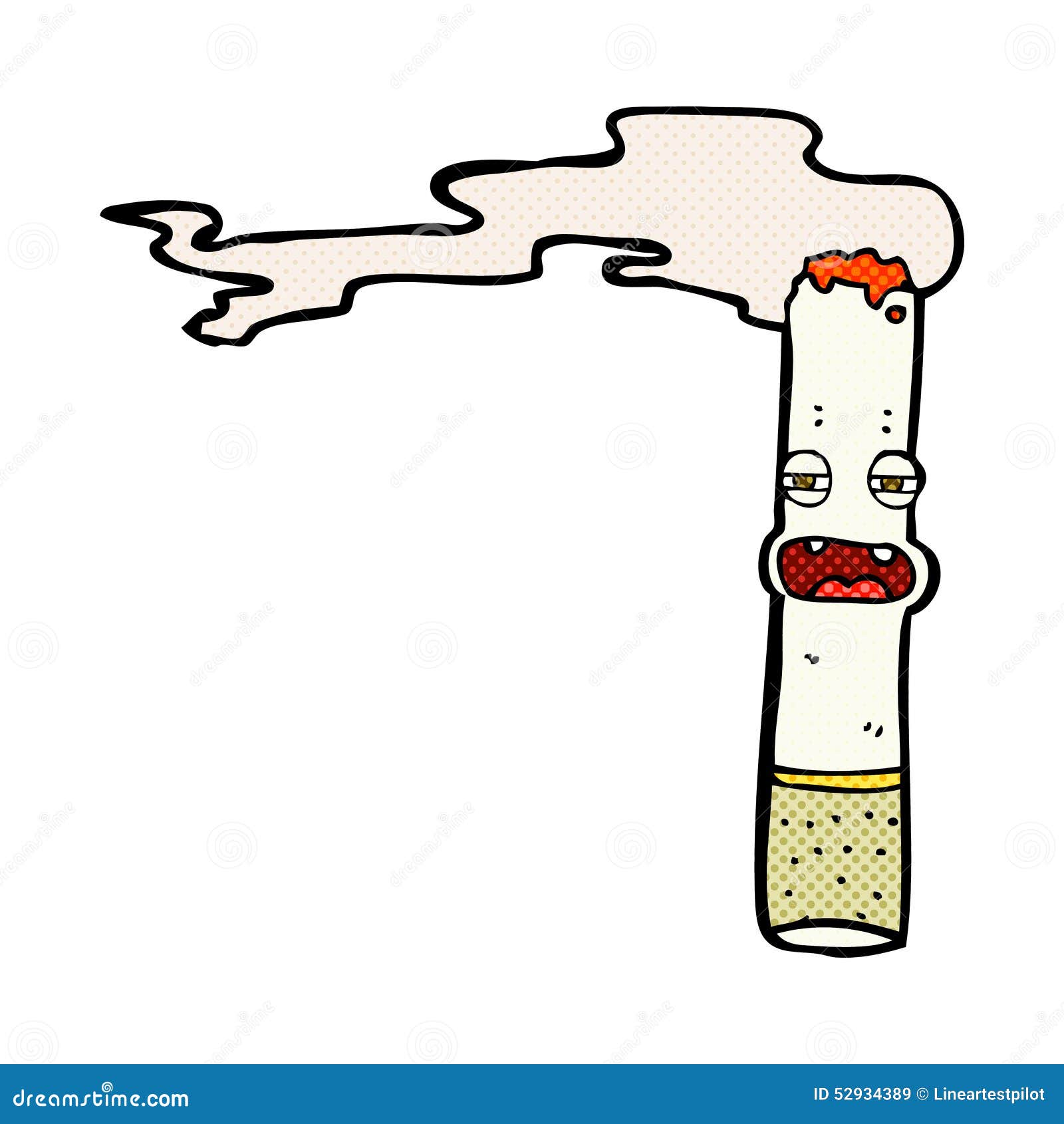Comic Cartoon Cigarette Character Stock Illustration - Illustration of ...