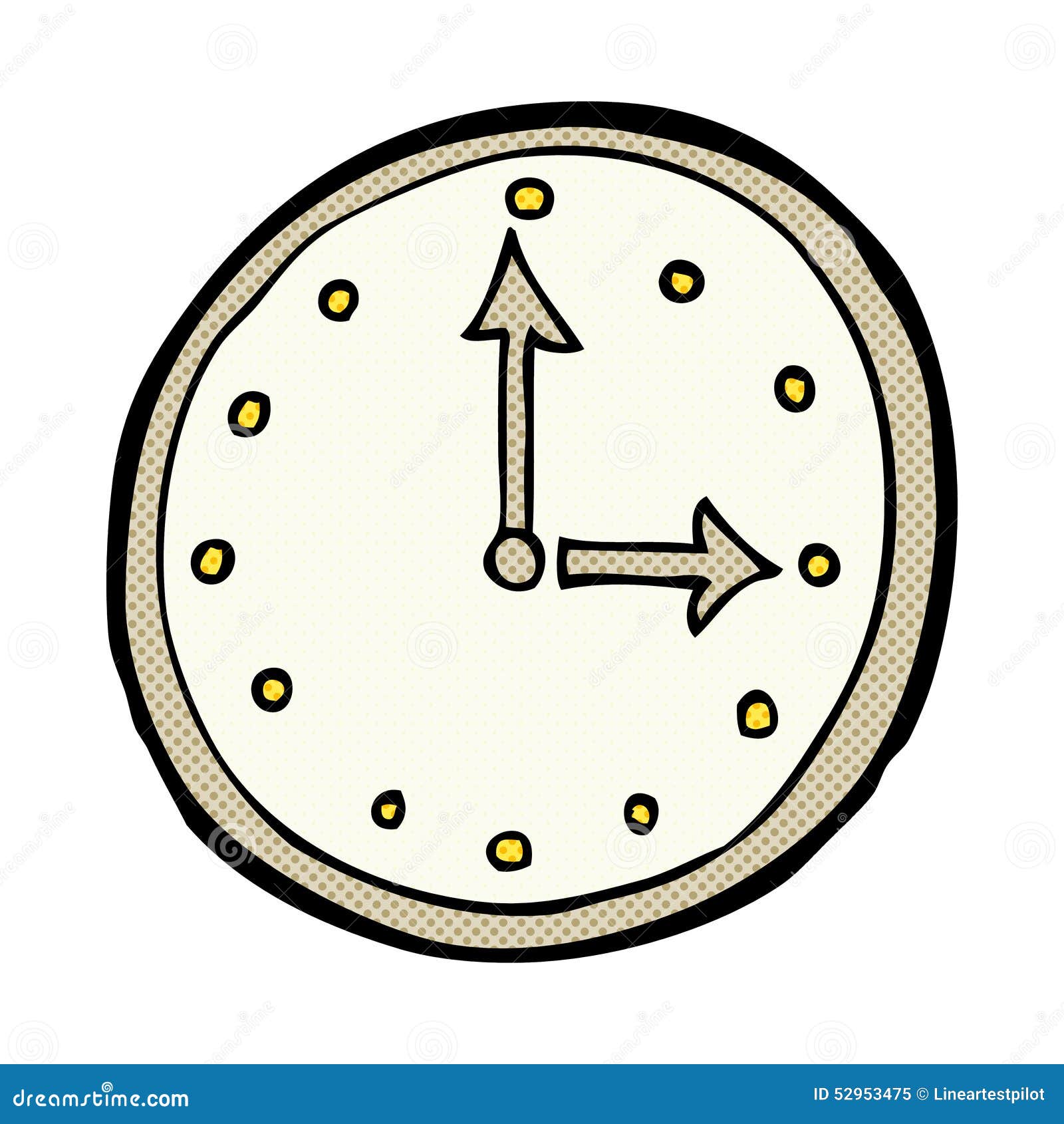 Comic cartoon clock symbol stock illustration. Illustration of print ...